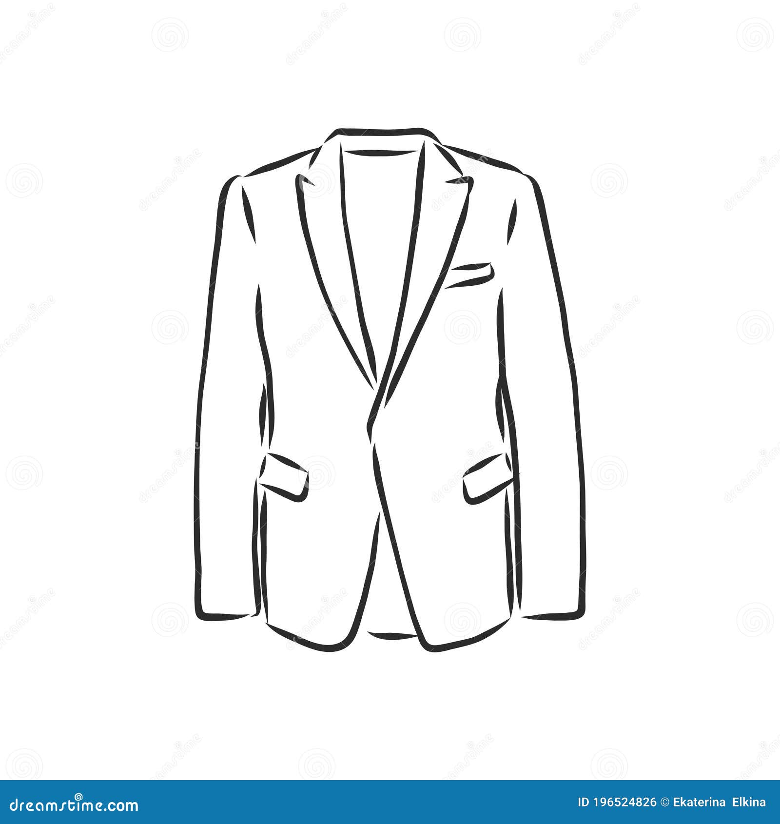 Drawing One Continuous Line. Men`s Jacket. Linear Style, Men`s Blazer ...