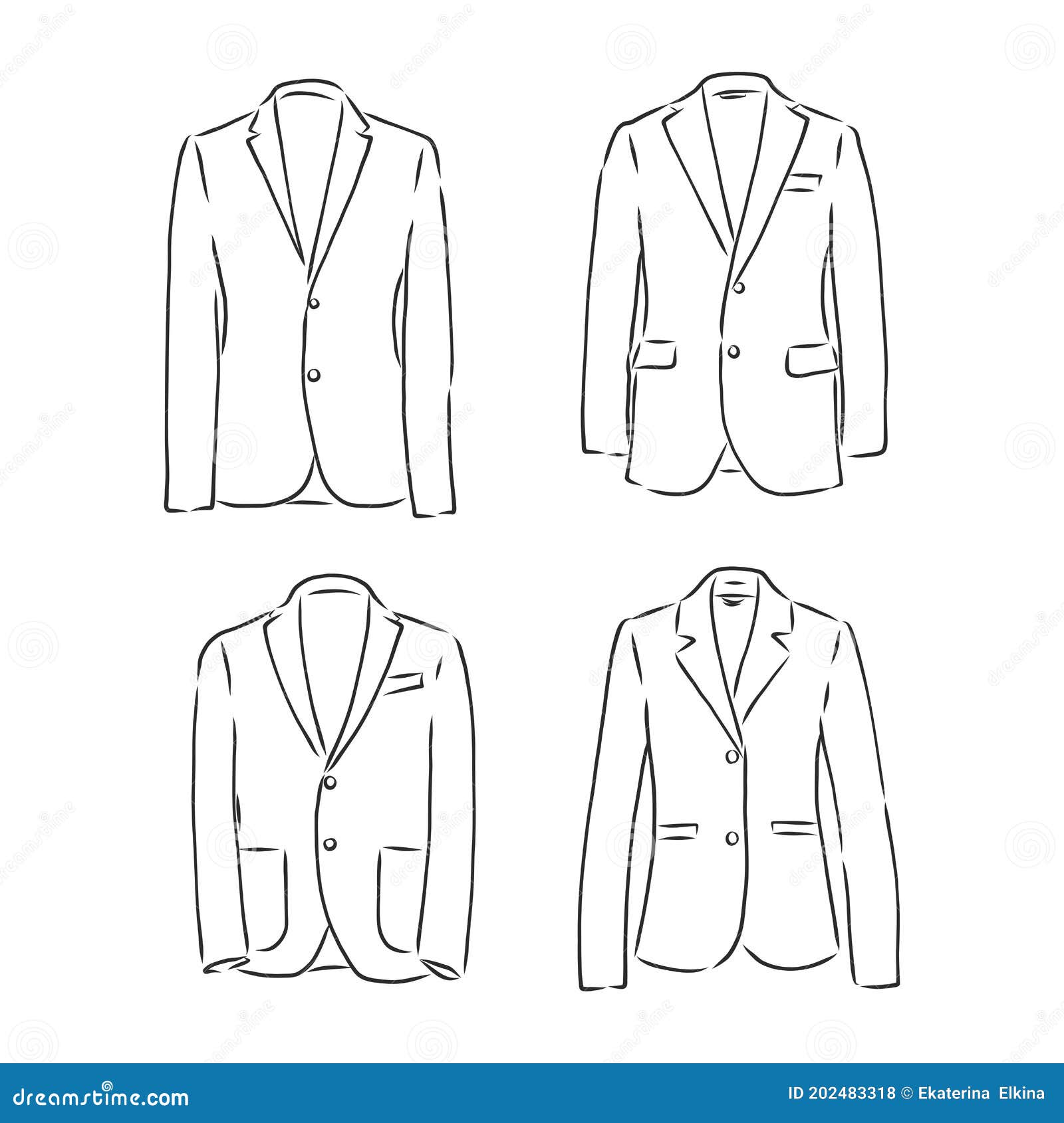 Drawing One Continuous Line. Men`s Jacket. Linear Style, Suit Jacket ...