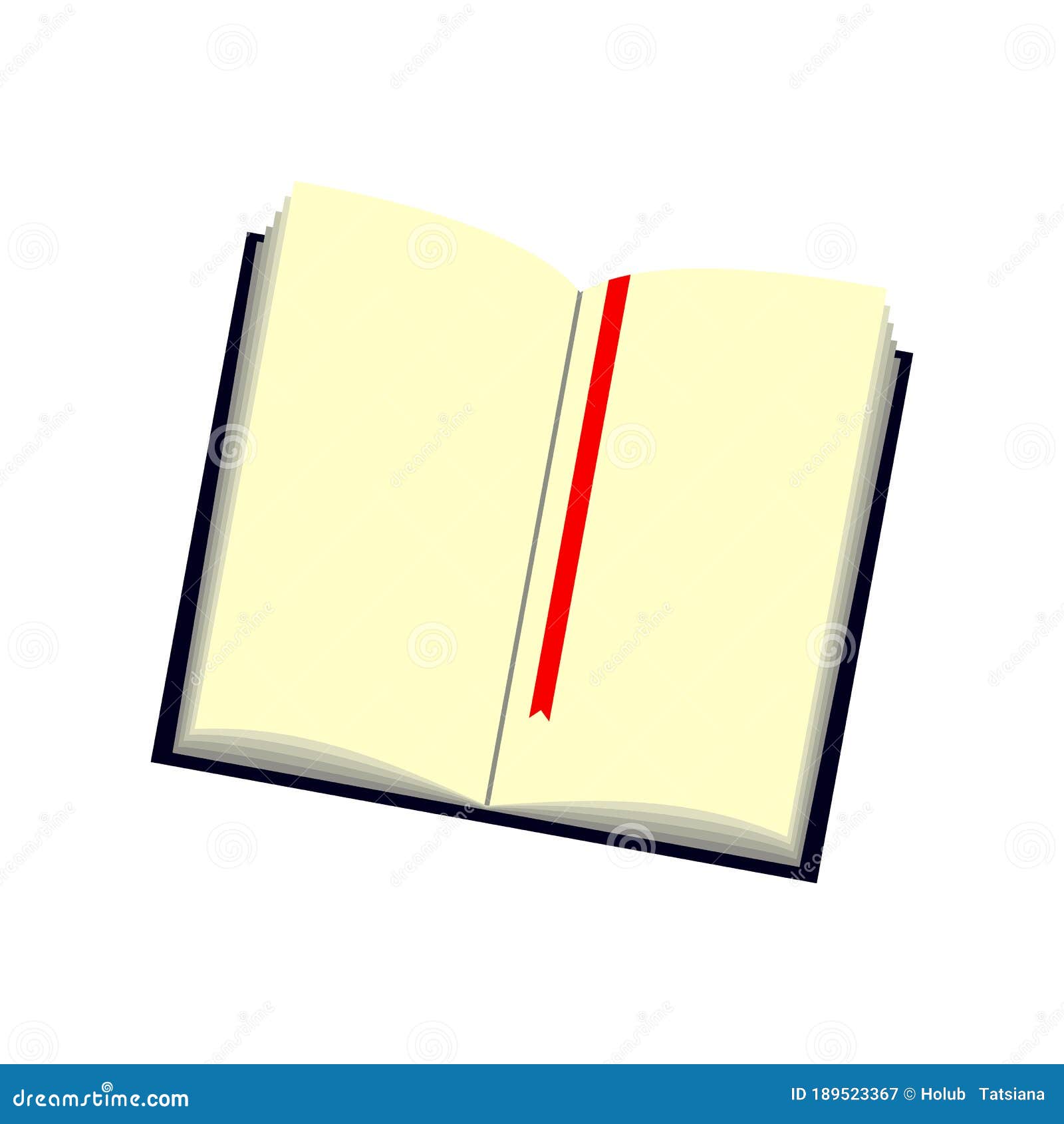 Drawing of an Open Book with Empty Pages. Vector Illustration ...