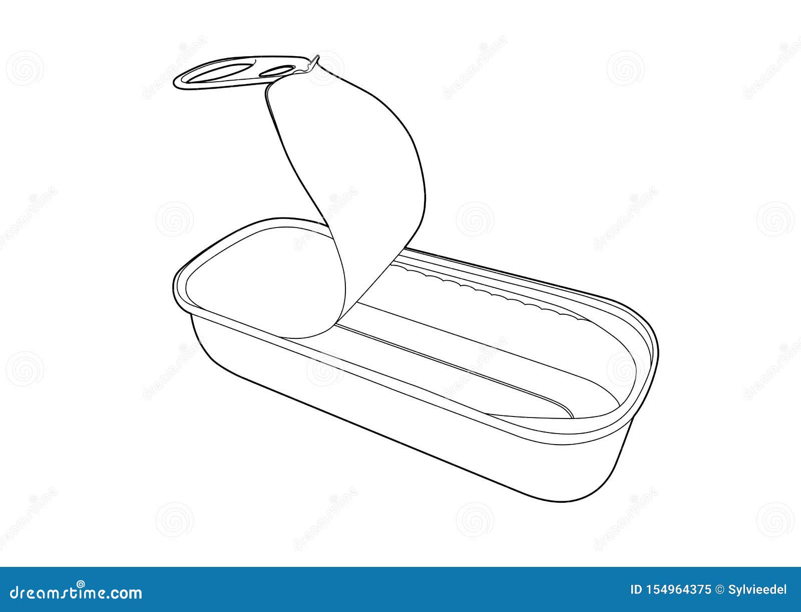 Drawing of an open can stock vector. Illustration of vector - 154964375