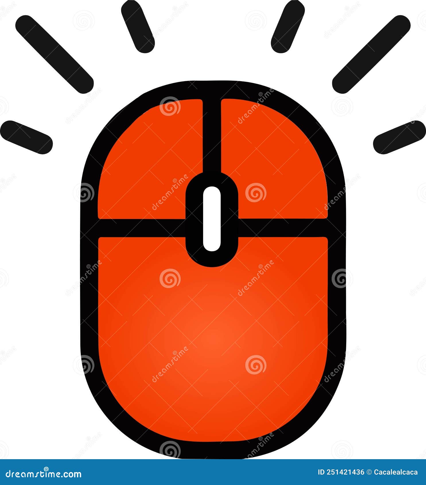 The Drawing of a Orange Computer Mouse, a Hardware Input Device Used by ...