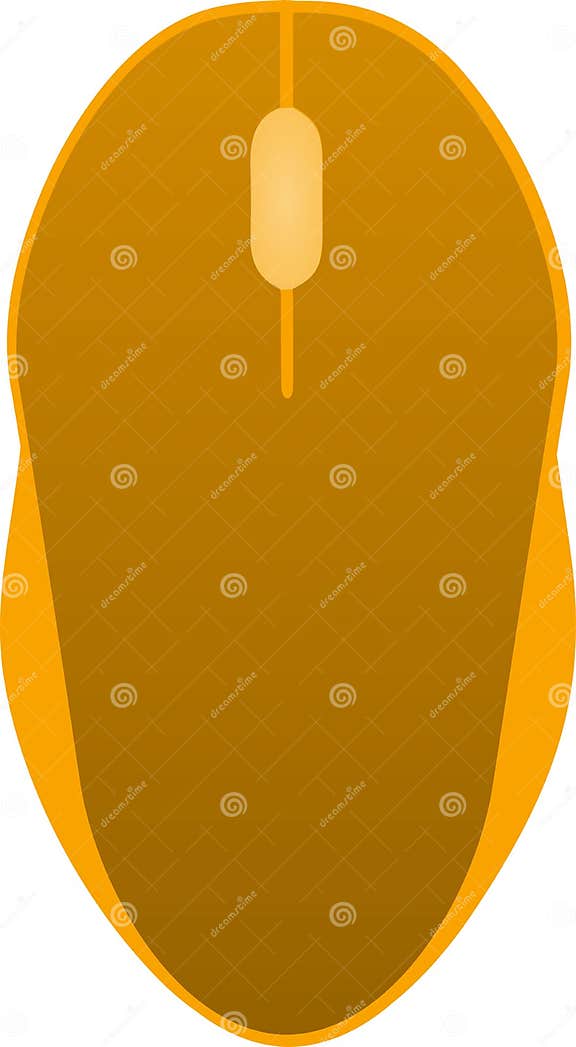 The Drawing of a Orange Computer Mouse, a Small Hardware Input Device ...