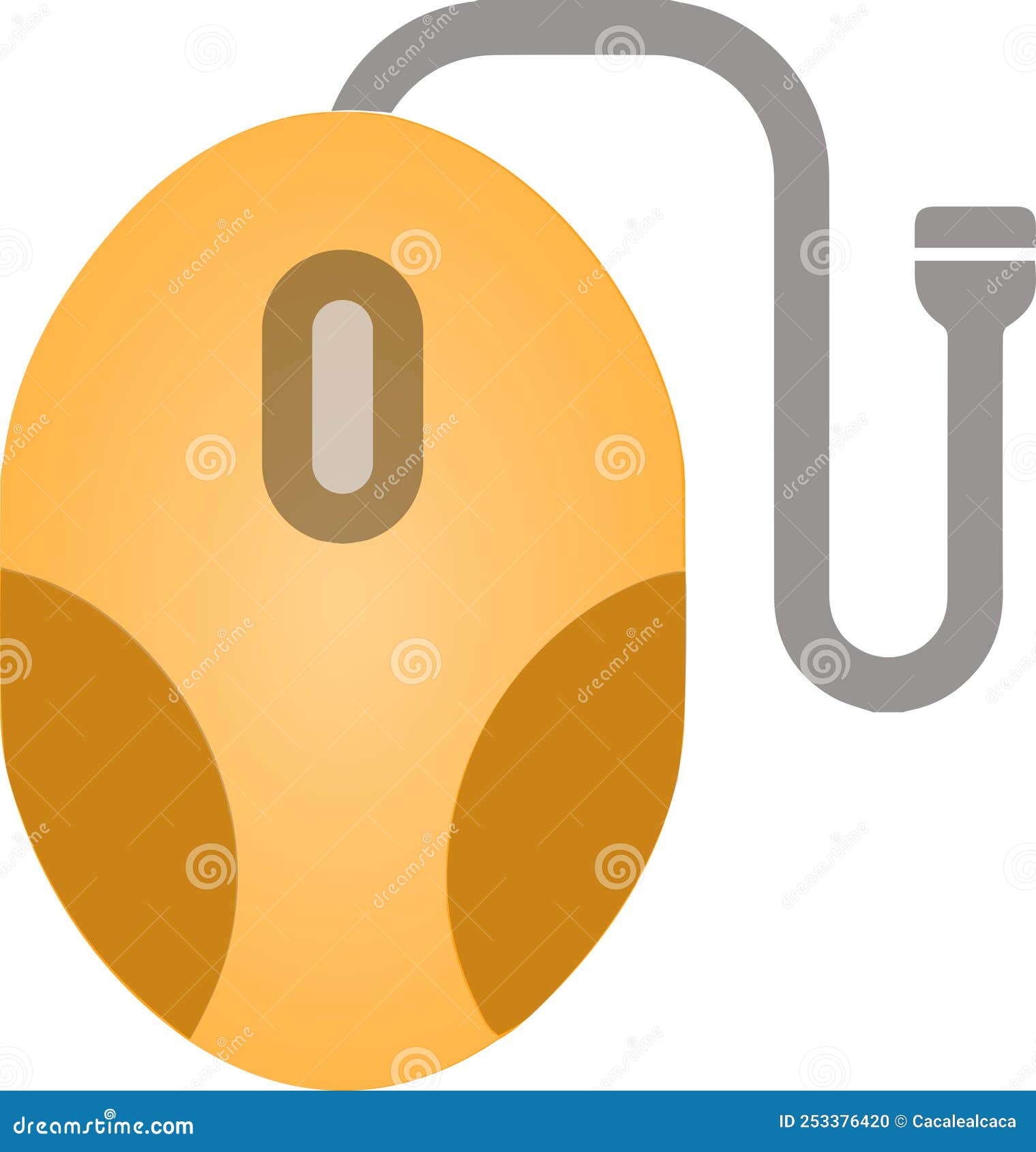 The Drawing of a Orange Computer Mouse, a Small Hardware Input Device ...