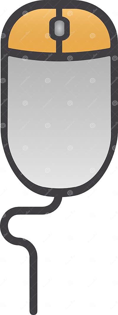 The Drawing of a Orange Computer Mouse, a Small Hardware Input Device ...