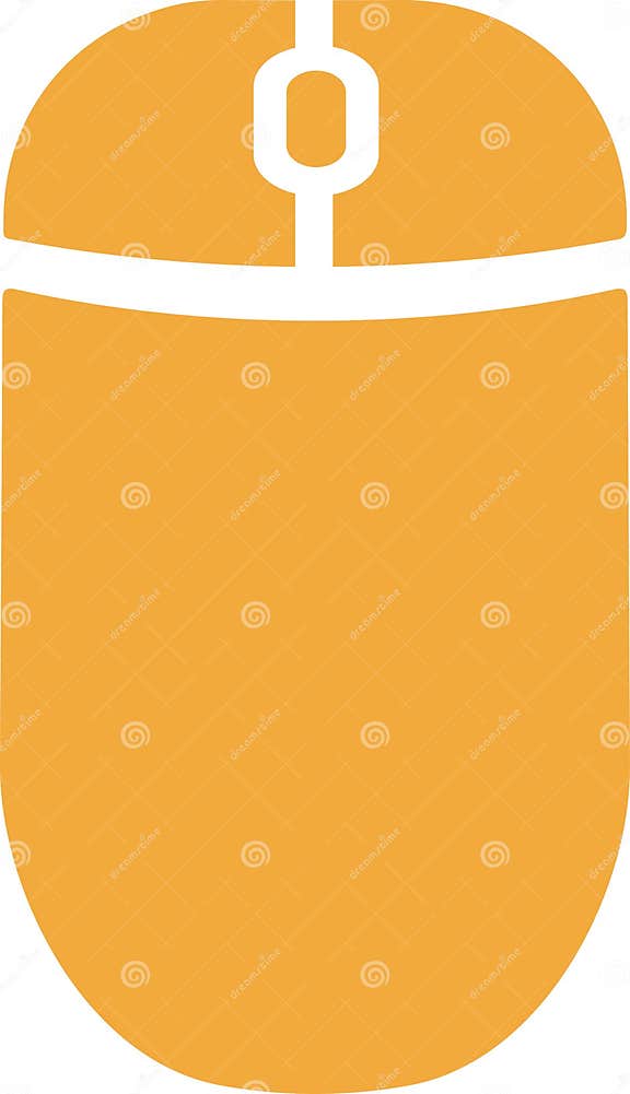 The Drawing of a Orange Computer Mouse, a Small Hardware Input Device ...
