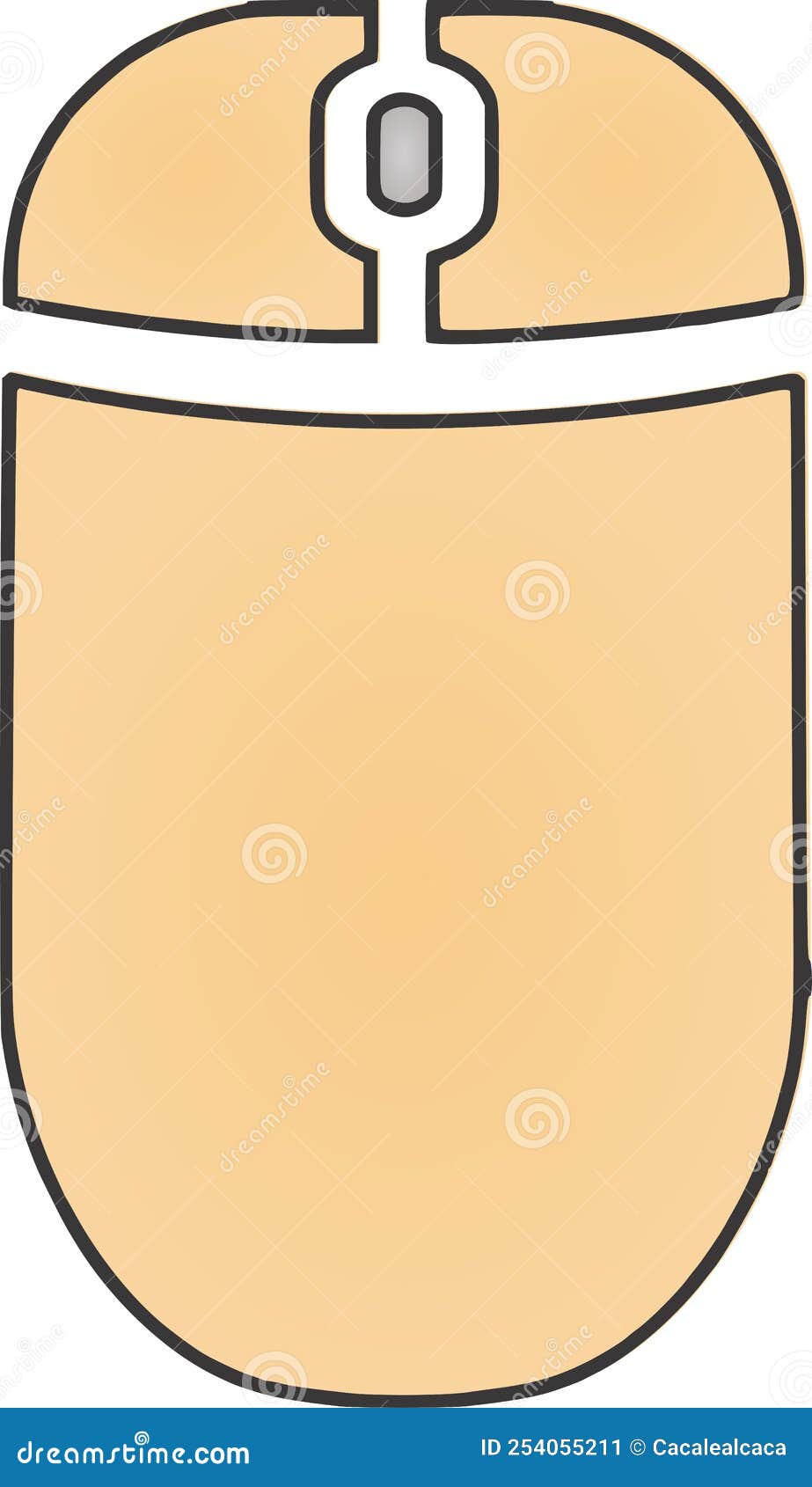 The Drawing of a Orange Computer Mouse, a Small Hardware Input Device ...