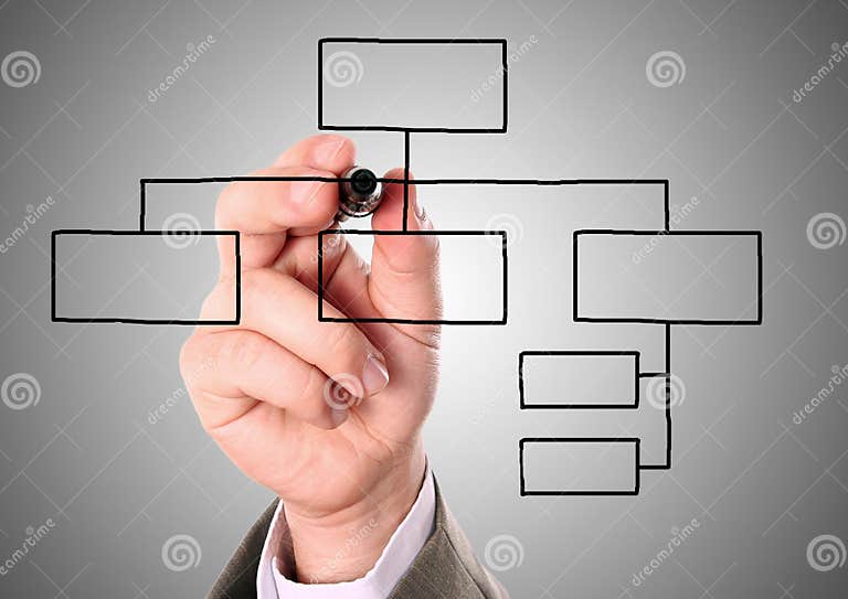 Drawing an Organization Chart Stock Photo - Image of show, plan: 16188340