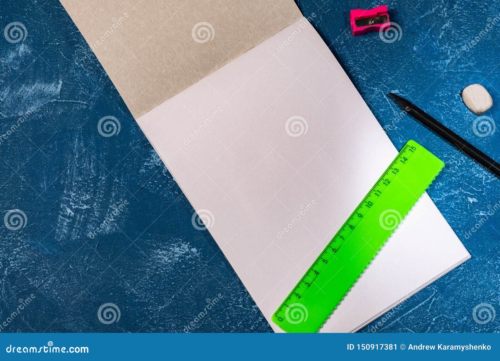 Drawing Pad and on Blue Background Stock Image - Image of color, design ...