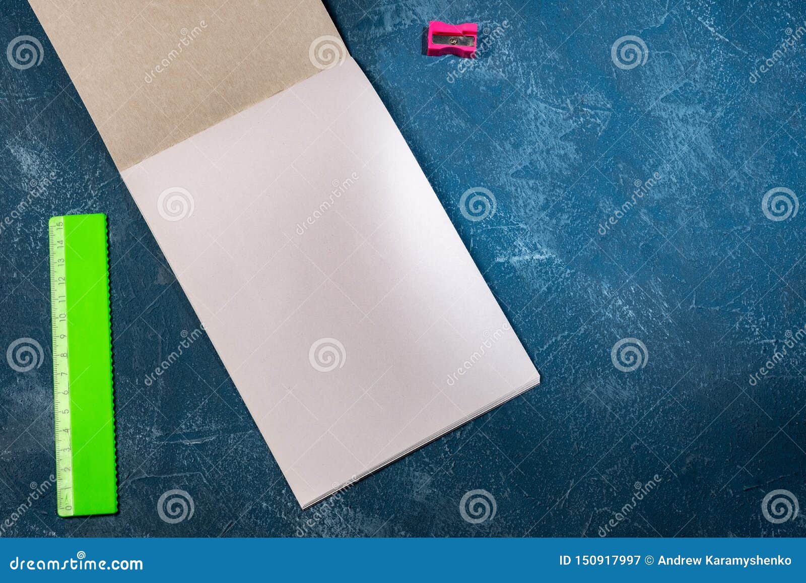 Drawing Pad and on Blue Background Stock Image - Image of orange ...
