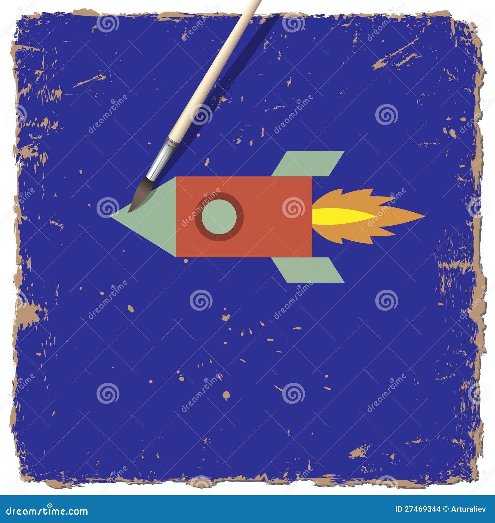 Drawing Paint of Cartoon Rocket Stock Vector - Illustration of cosmos ...