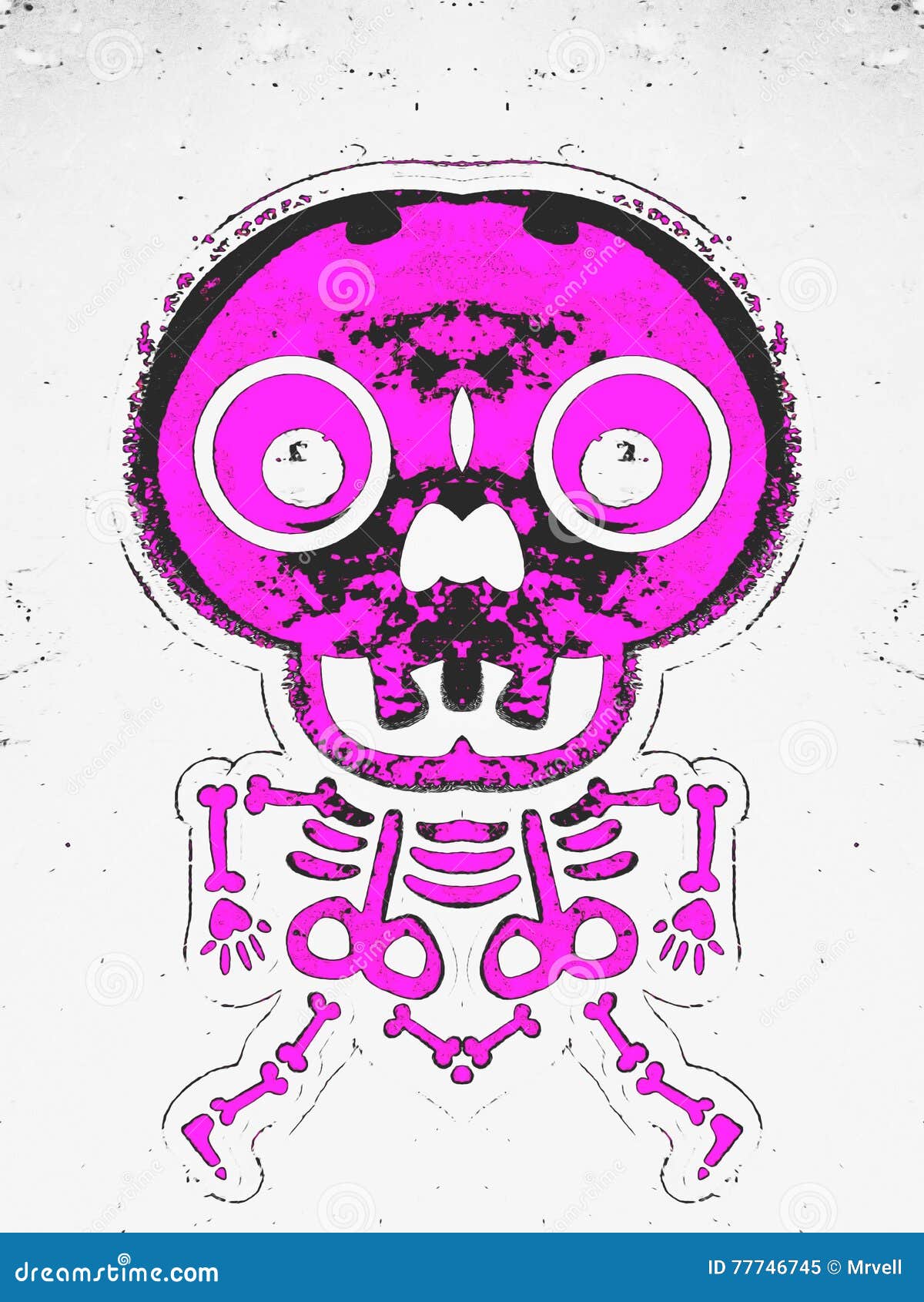 Drawing and Painting Pink Bone Structure Stock Illustration ...