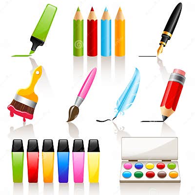 Drawing and painting tools stock vector. Illustration of artist - 21327499