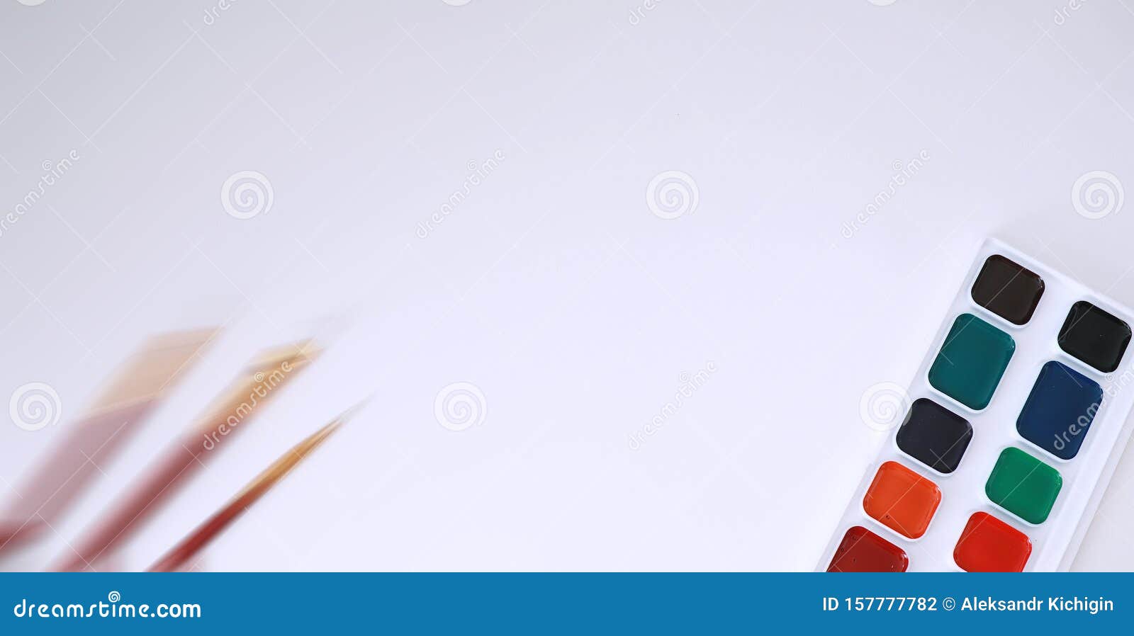 Drawing Paints on a White Sheet of Paper Stock Photo - Image of blank ...