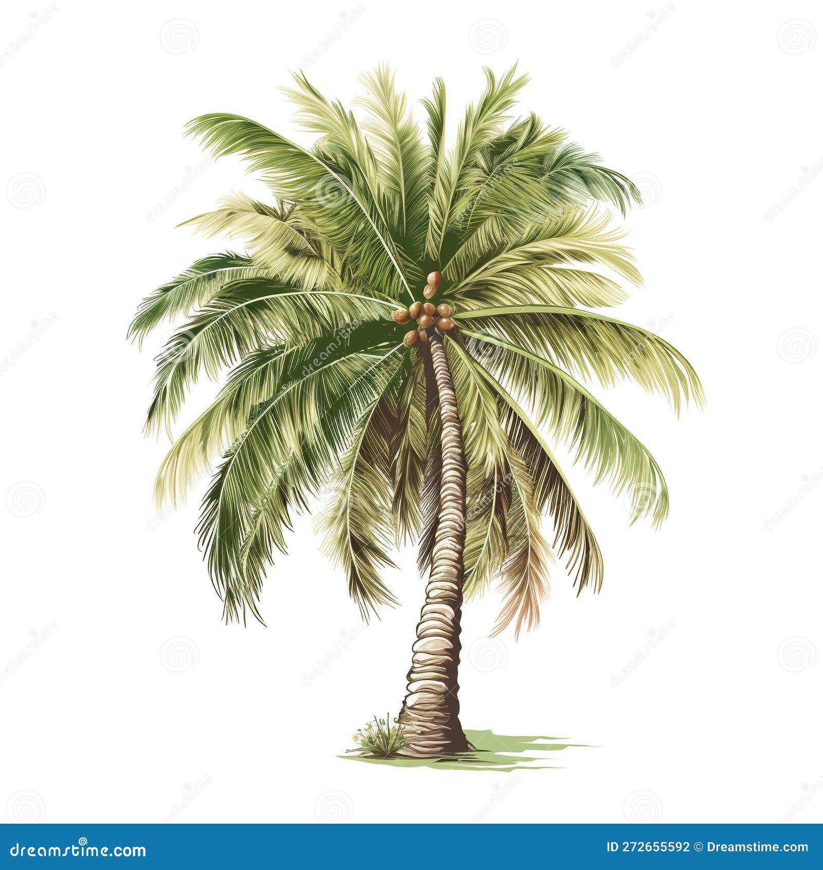 Drawing of a Palm Tree. Generative AI Stock Illustration - Illustration ...