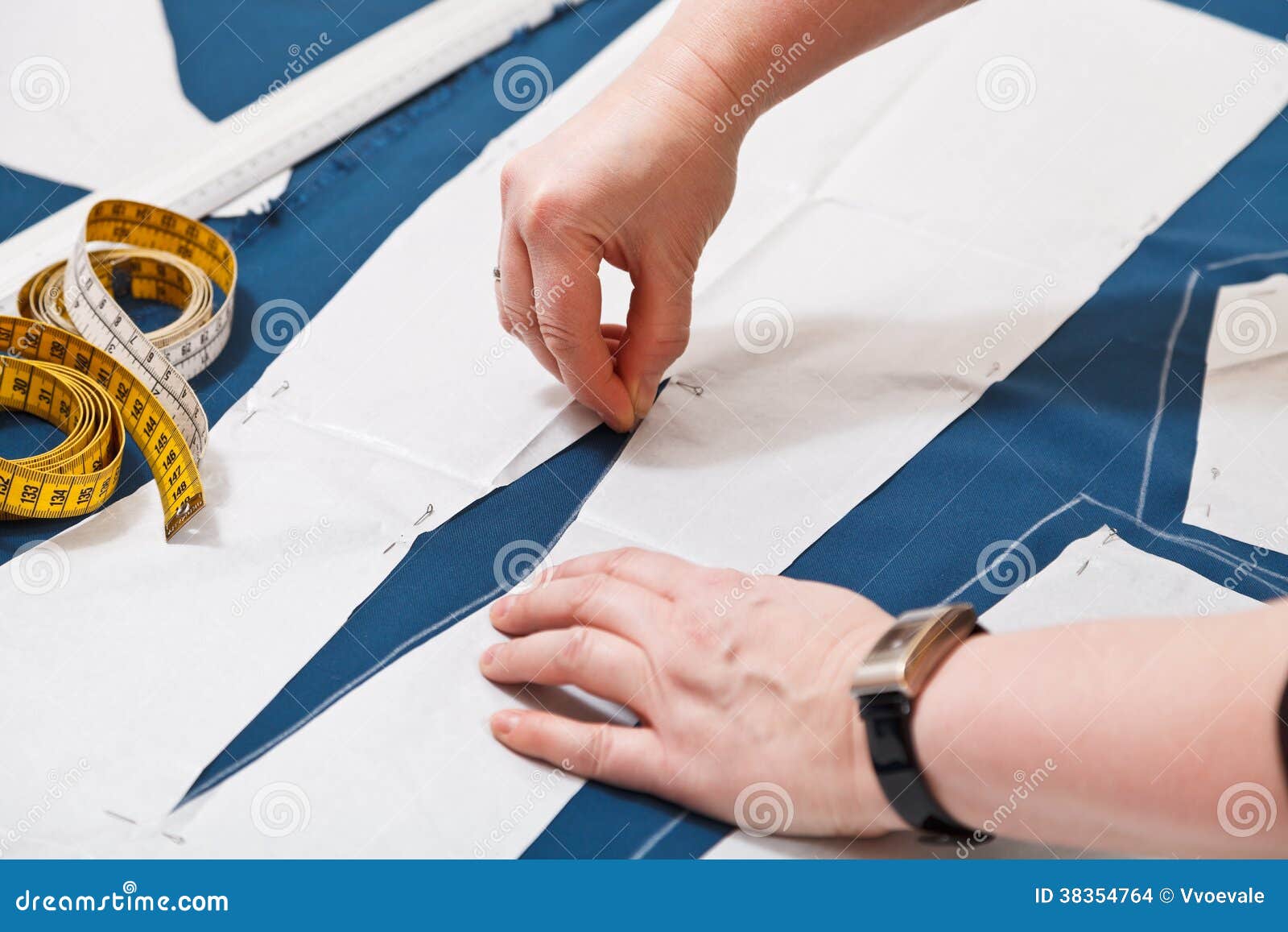 Drawing of Pattern for Cutting Clothes Stock Photo - Image of industry ...