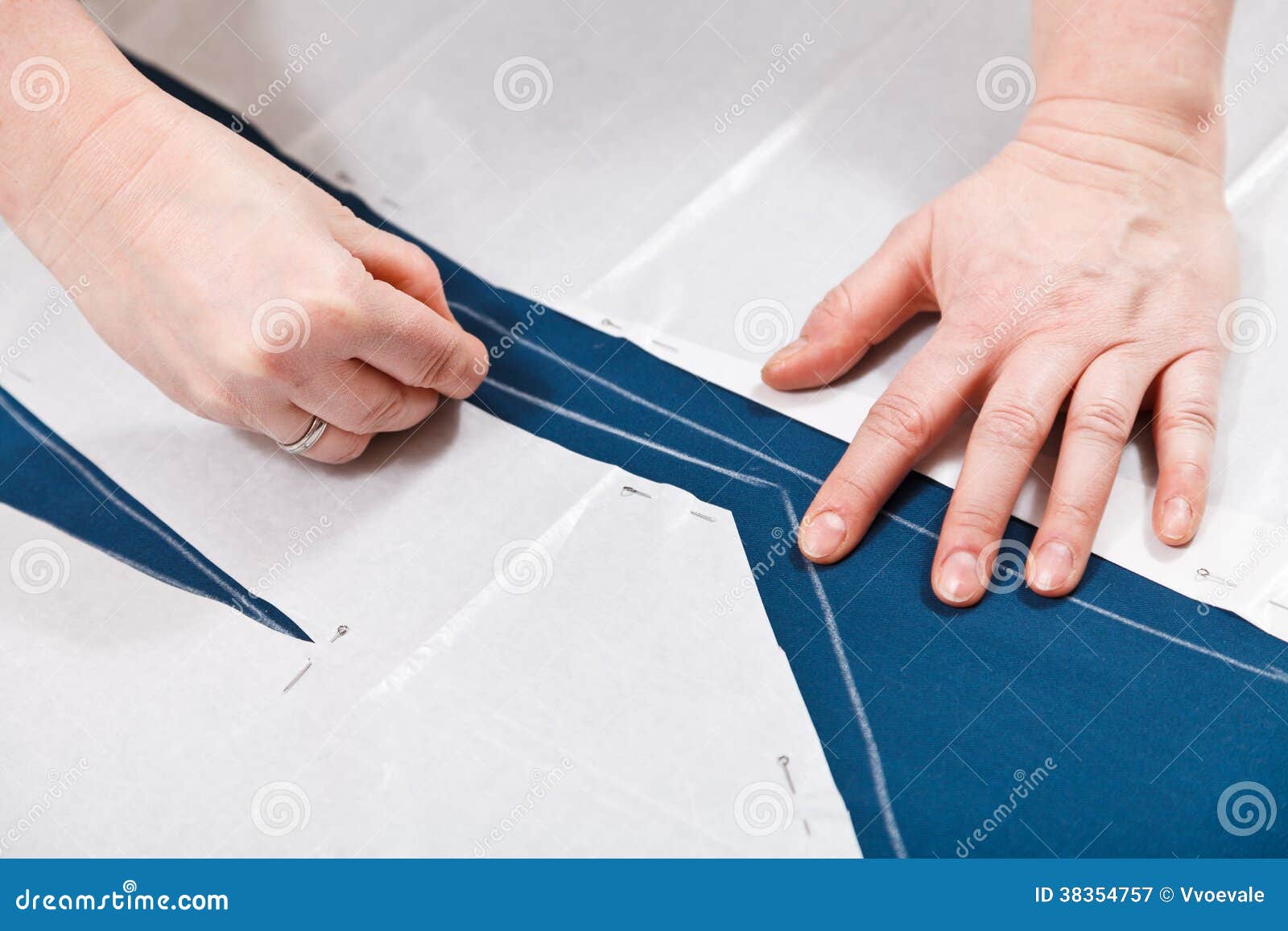 Drawing of Pattern Cutting for Sewing Stock Image - Image of female ...