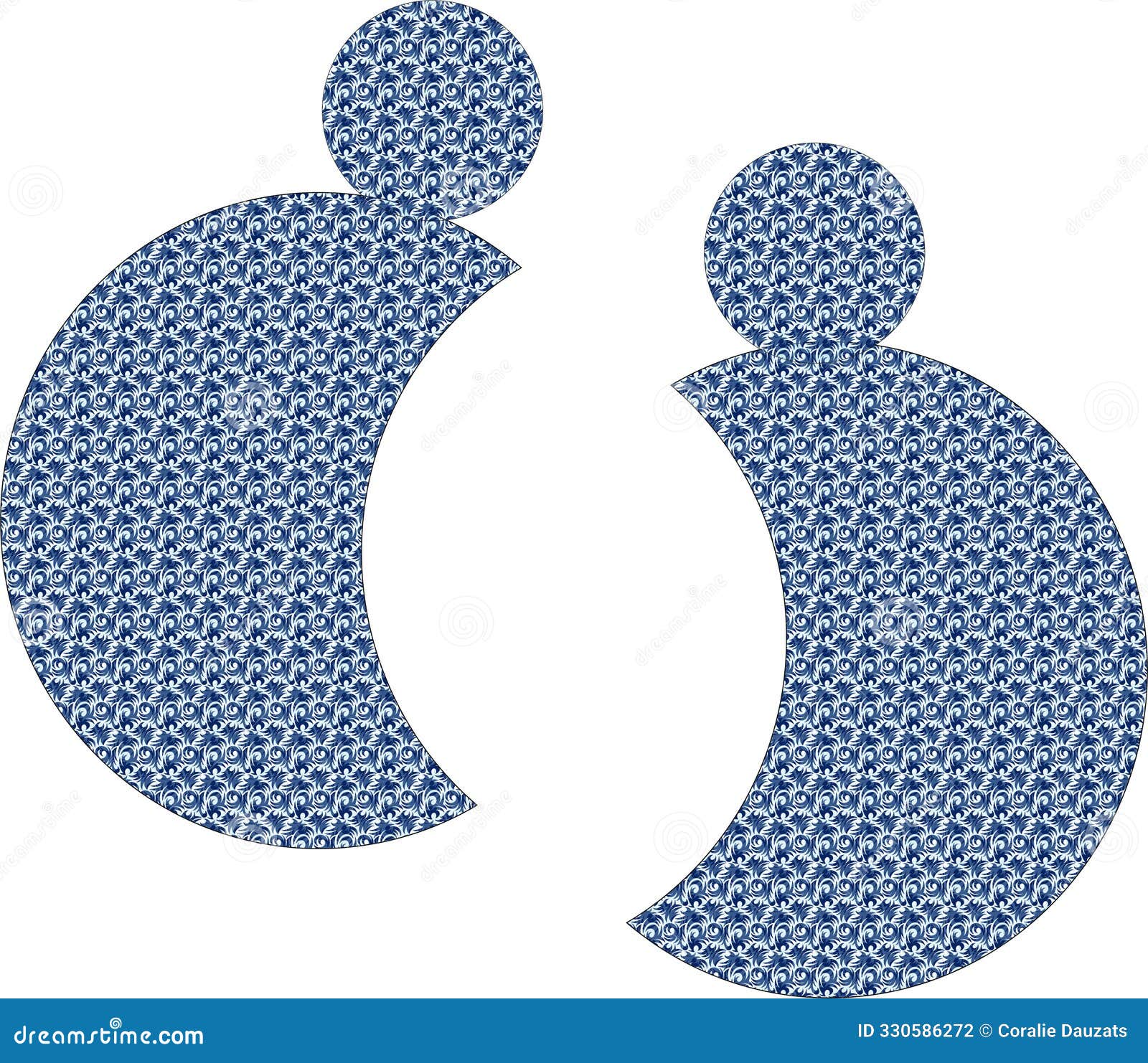 Drawing Pattern of a Pair of Moon Earring Jewelry Stock Illustration ...