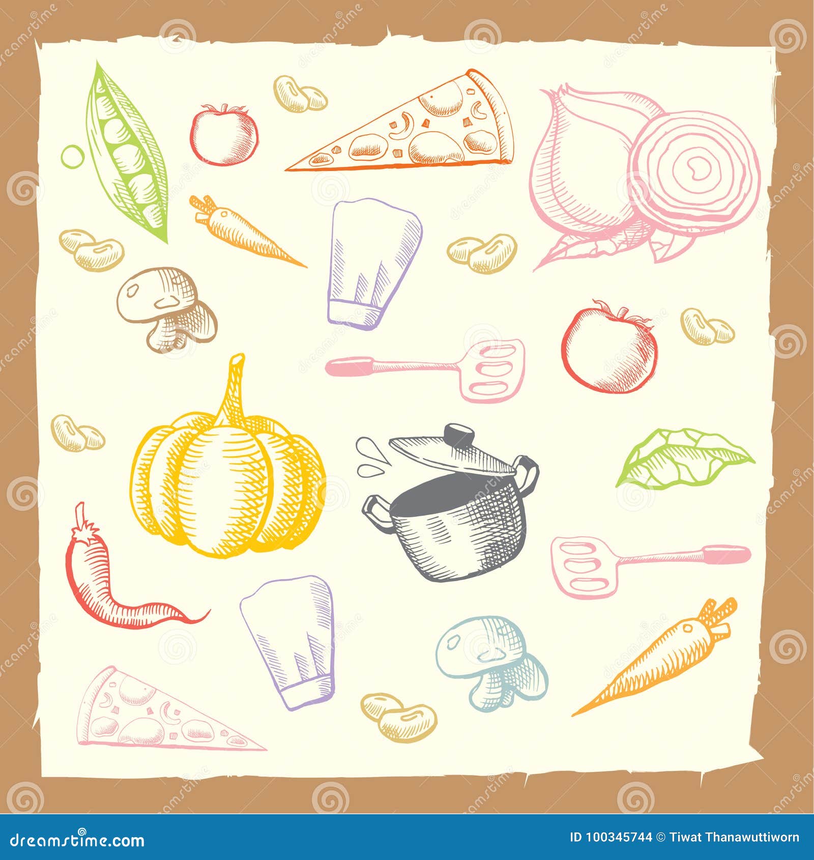 Vegetable food drawing set stock vector. Illustration of pumpkin ...