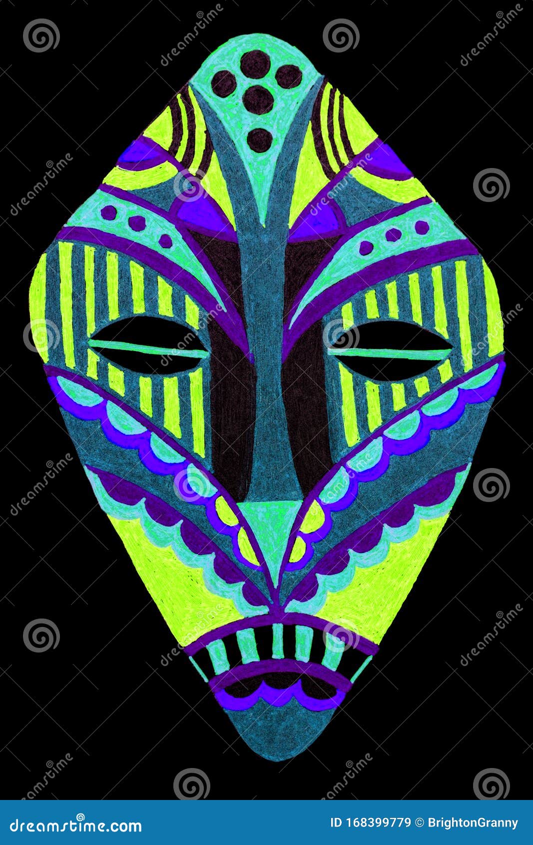 A Drawing of a Patterned Face Mask. Stock Image - Image of graphic ...