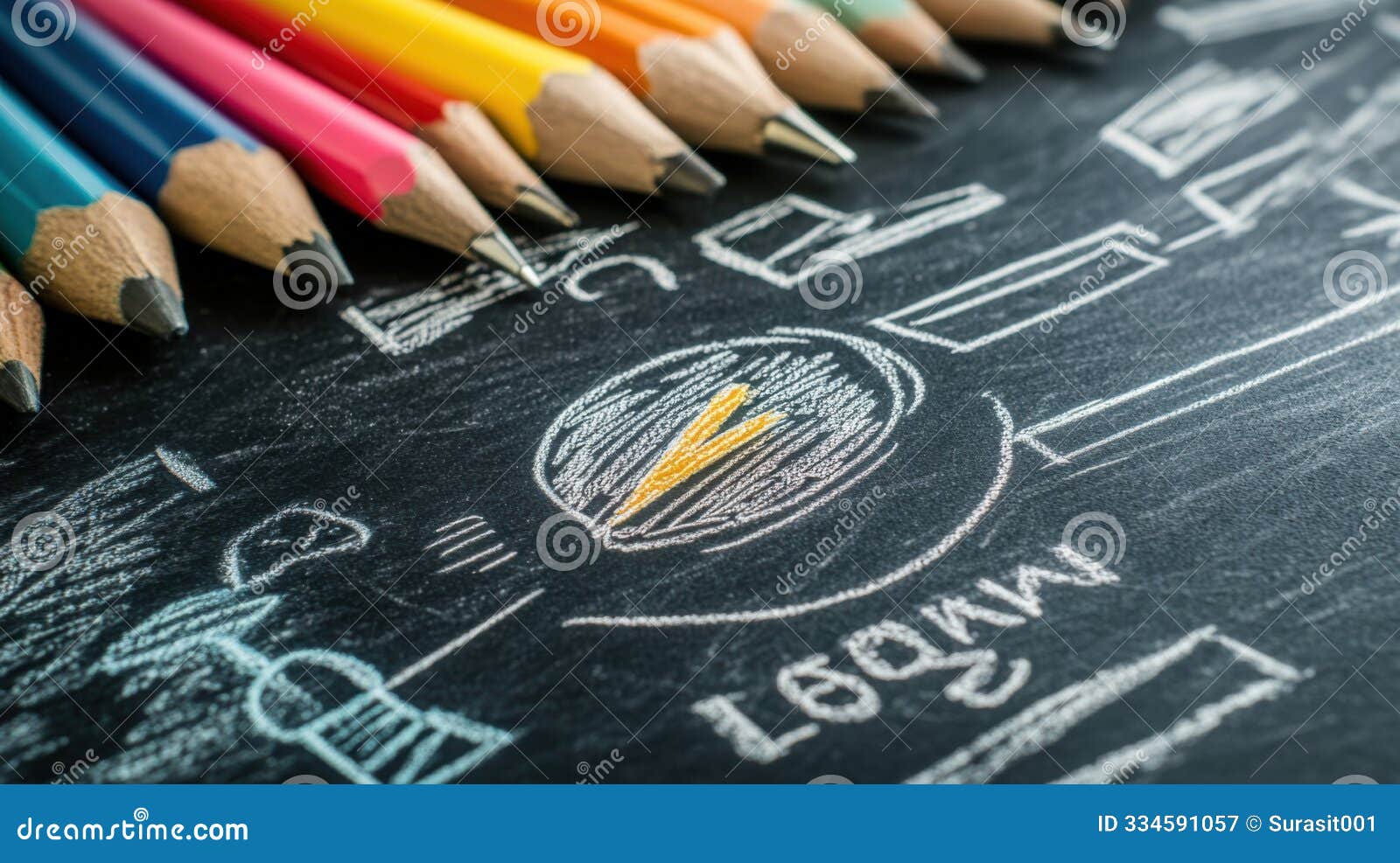 A Drawing of a Pencils on a Chalkboard with the Word "log" Written in ...