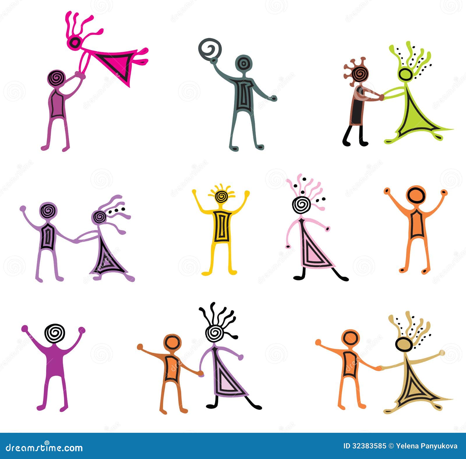 Drawing Pictograms Of Dancing People Stock Image | CartoonDealer.com ...