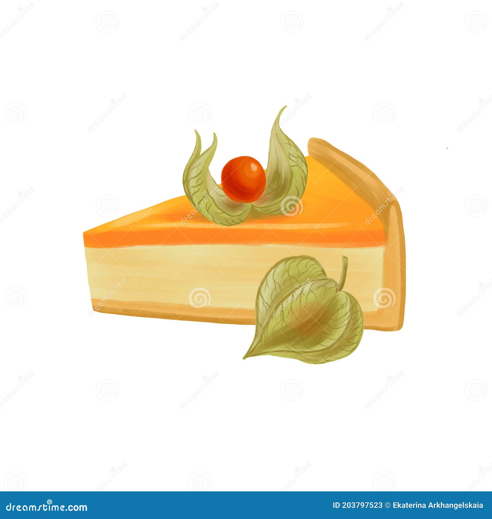Drawing Piece of Cheesecake Stock Illustration - Illustration of golden ...