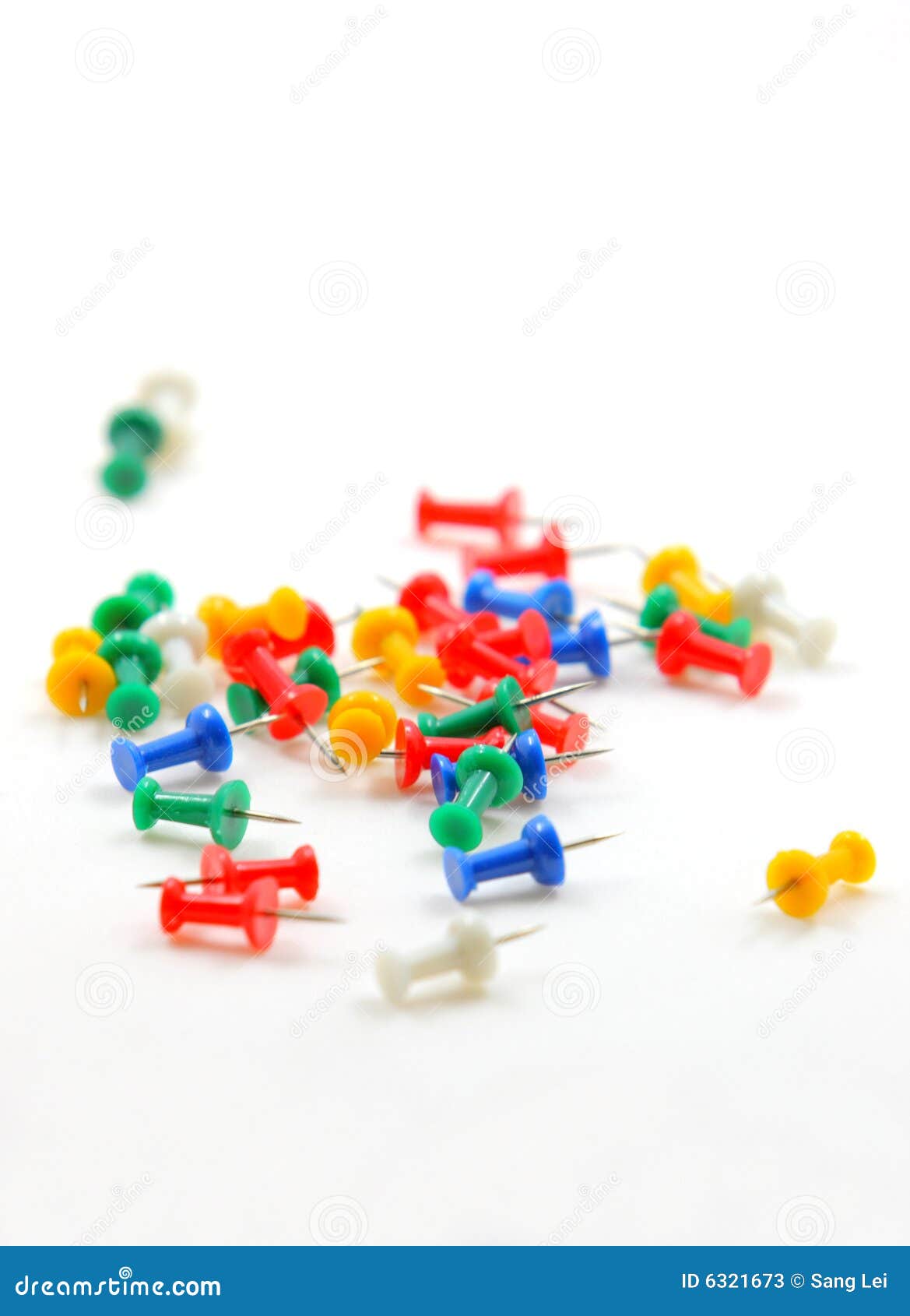 Drawing pin stock image. Image of yellow, tool, colorful - 6321673