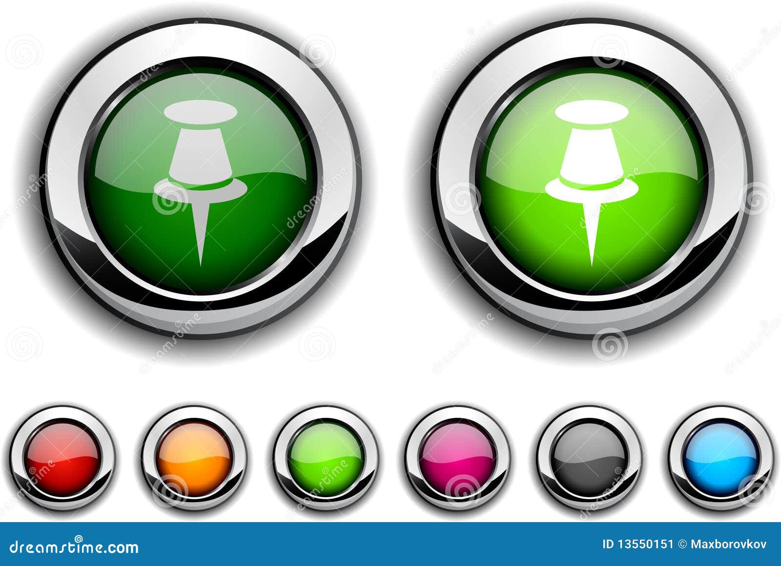 Drawing-pin button. stock illustration. Illustration of office - 13550151