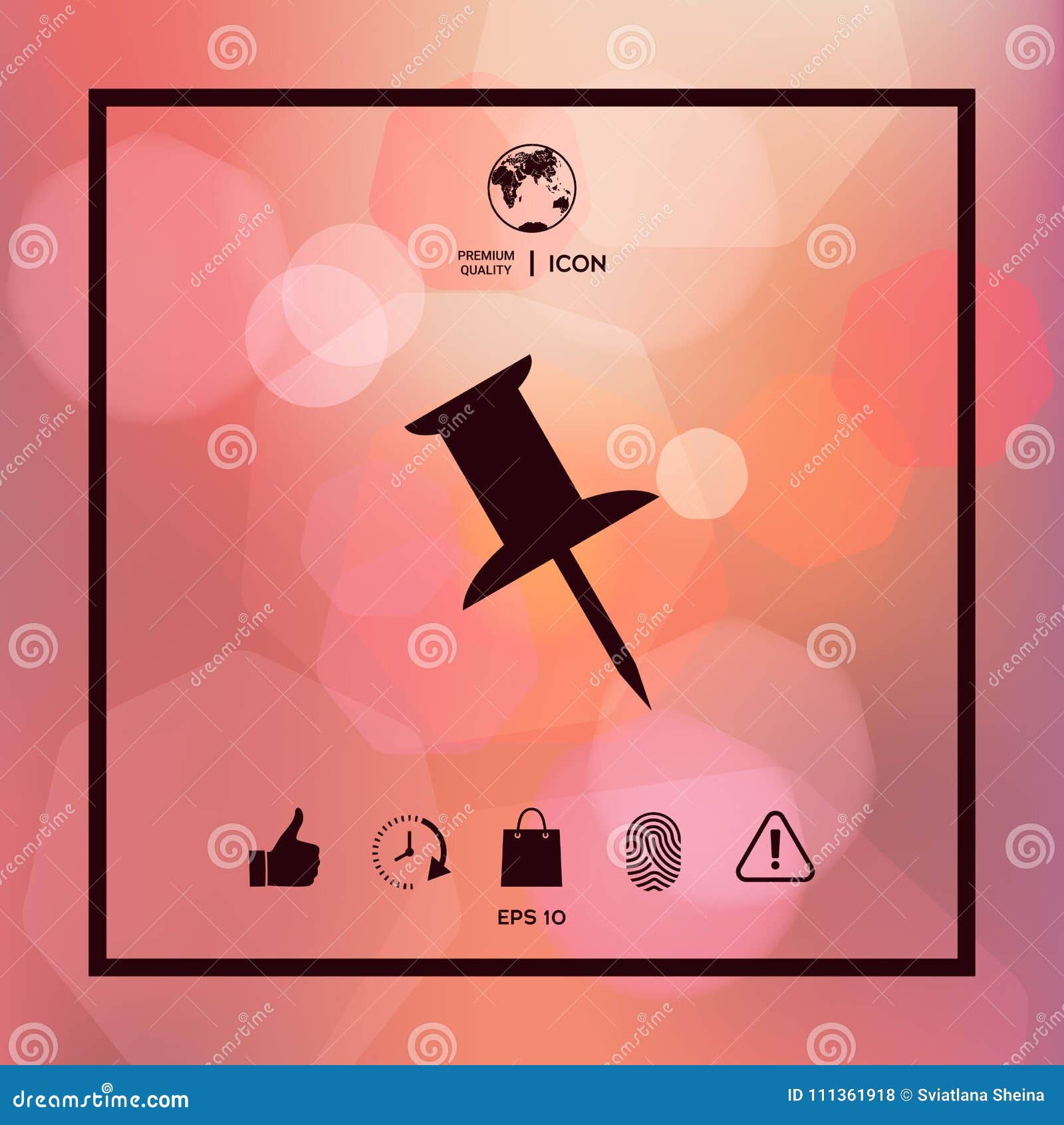 Drawing pin icon stock vector. Illustration of icon - 111361918