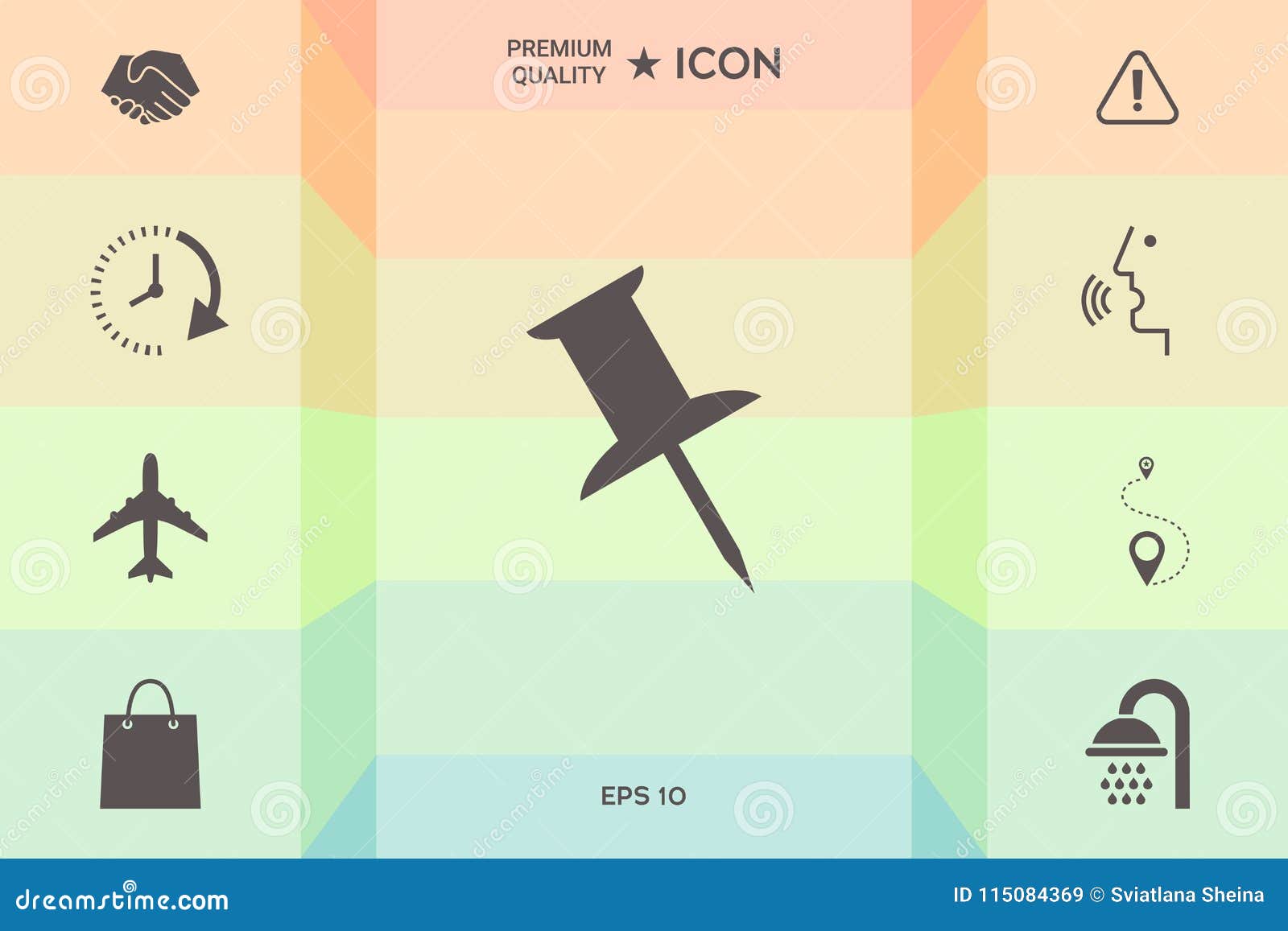 Drawing pin icon stock vector. Illustration of office - 115084369