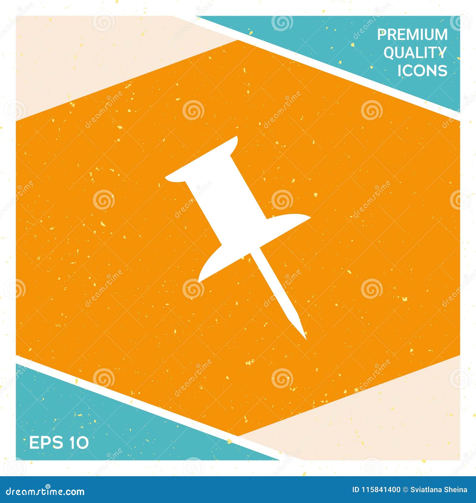 Drawing pin icon stock vector. Illustration of drawing - 115841400