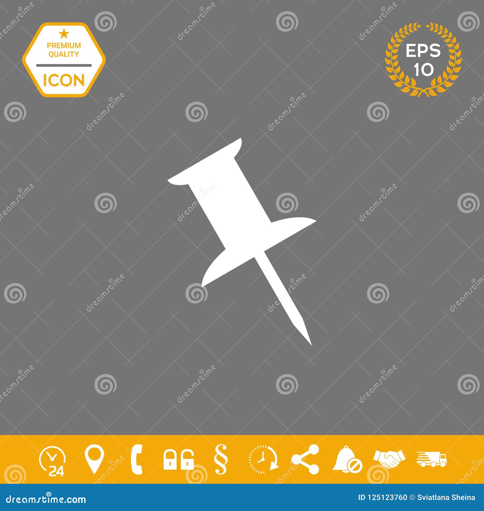 Drawing Pin Icon . Graphic Elements for Your Design Stock Vector ...