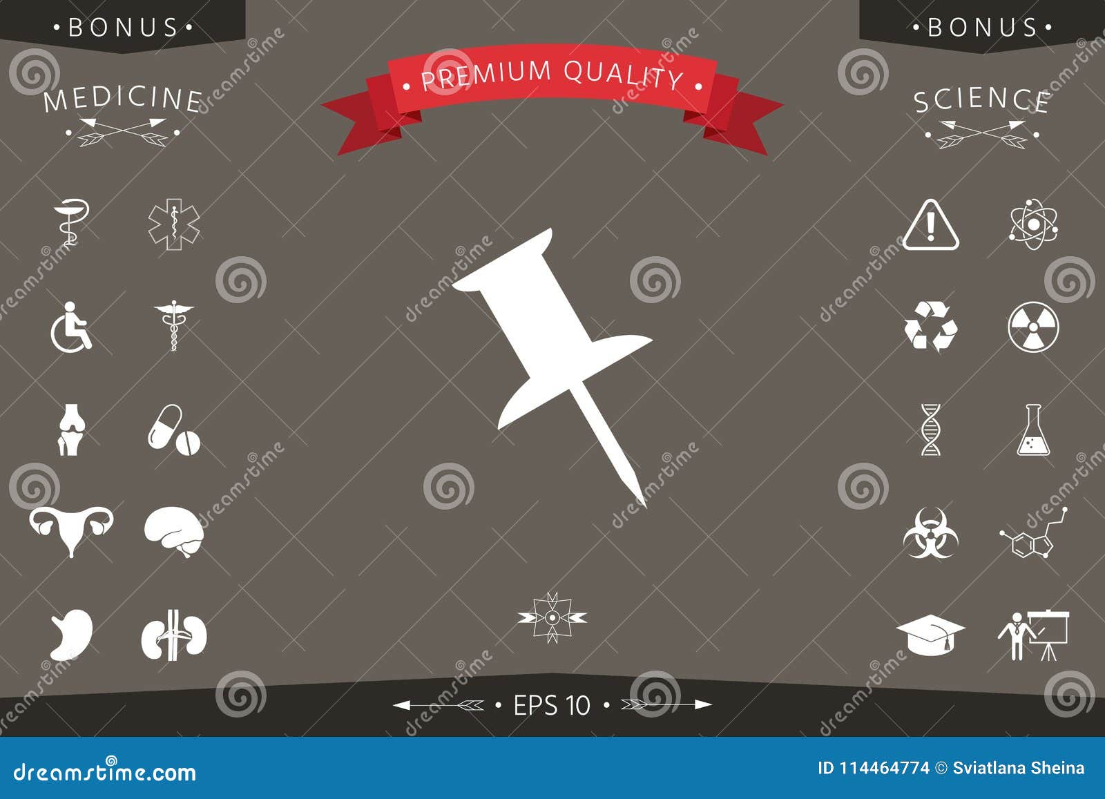 Drawing pin icon stock vector. Illustration of light - 114464774