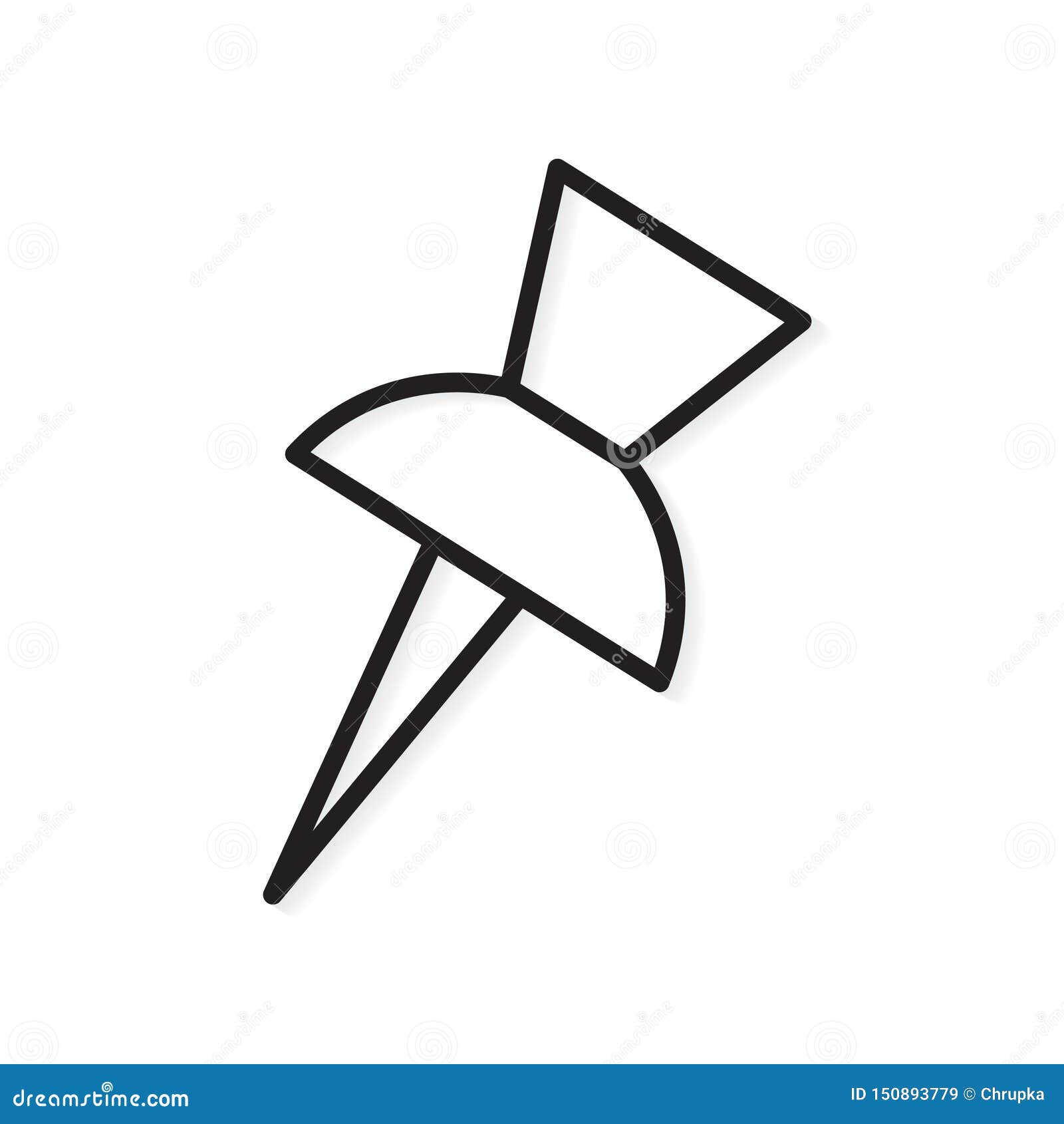 Drawing pin icon stock vector. Illustration of drawing - 150893779