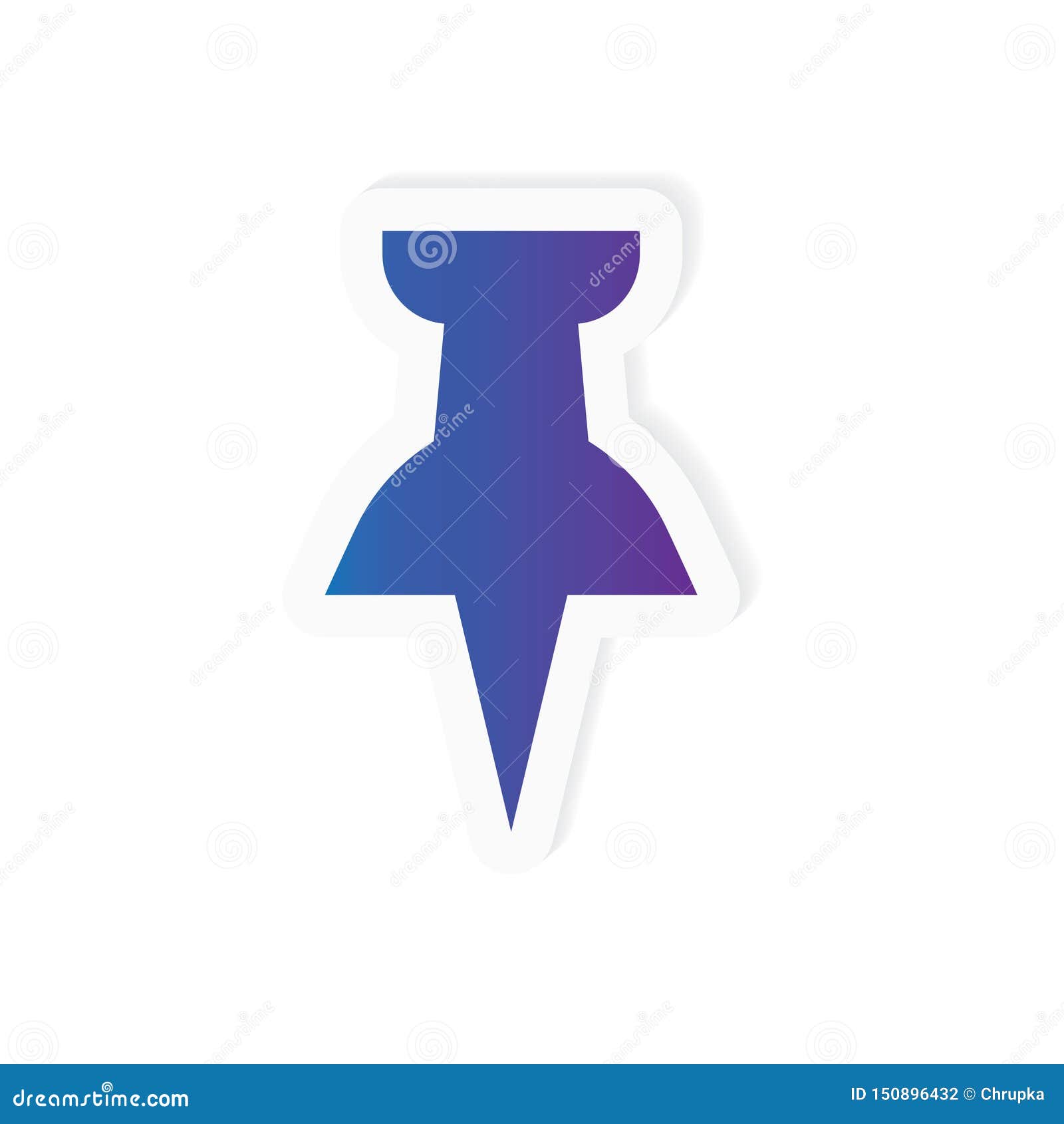 Drawing pin icon stock vector. Illustration of school - 150896432