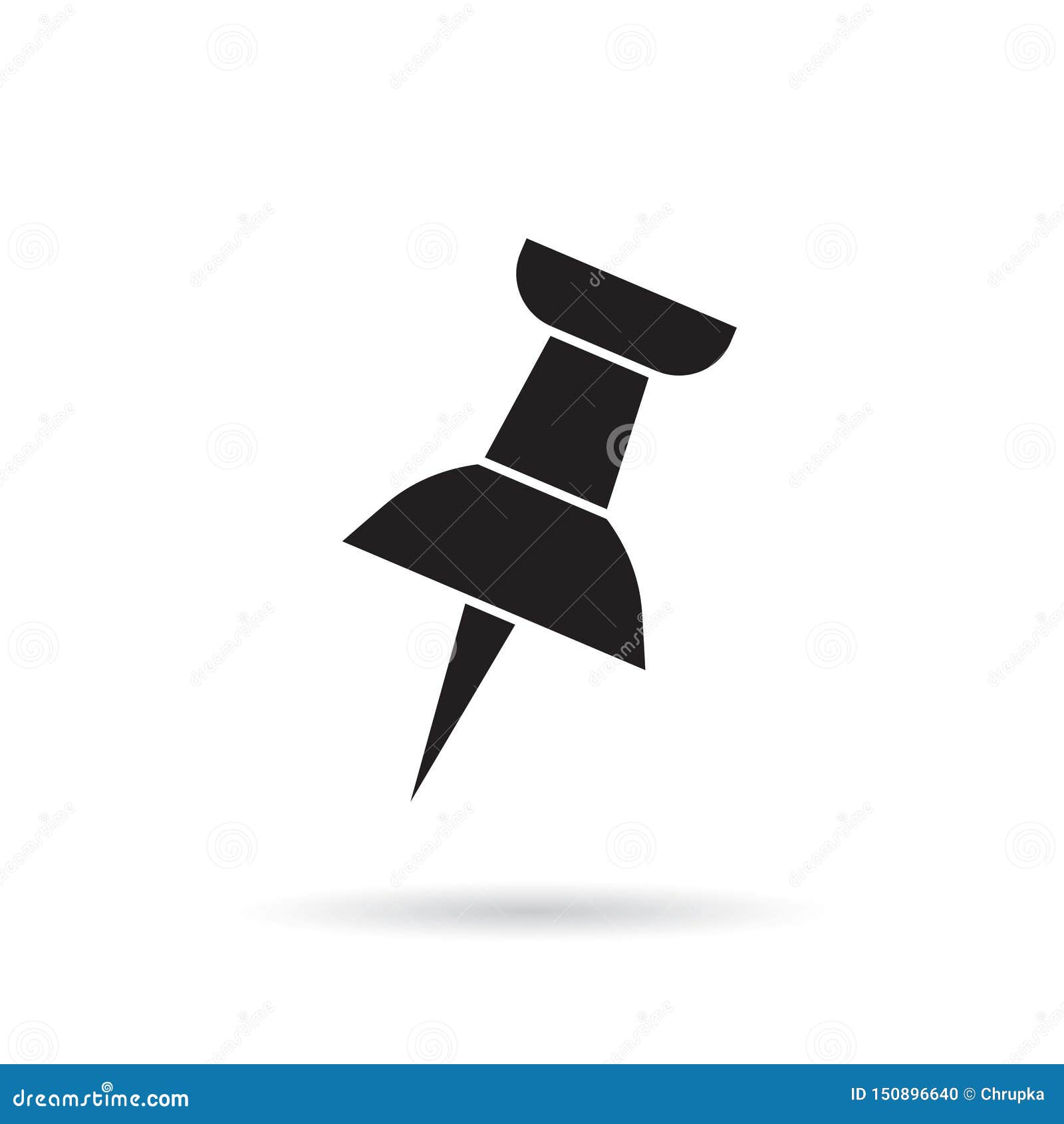 Drawing pin icon stock vector. Illustration of vector - 150896640