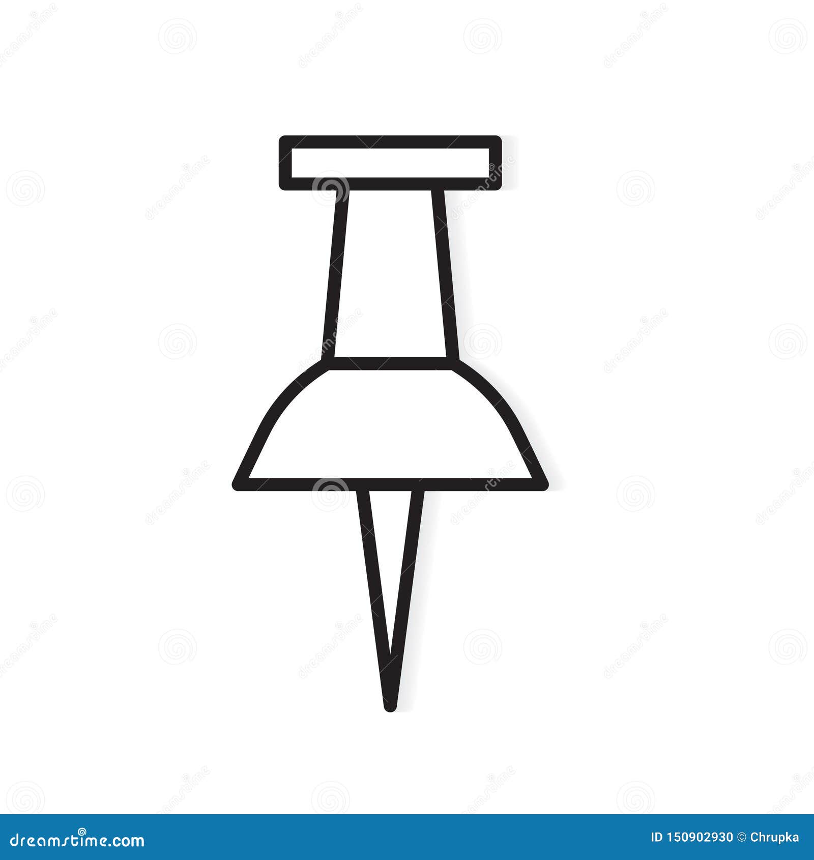 Drawing pin icon stock vector. Illustration of button - 150902930