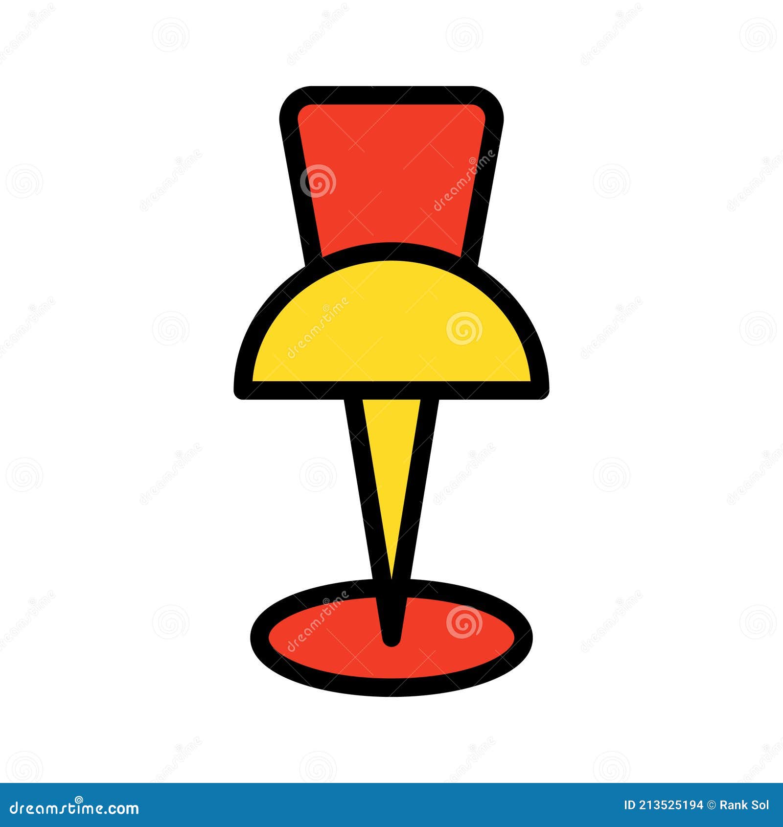 Drawing Pin, Map Pin Isolated Vector Icon that Can Be Easily Modified ...