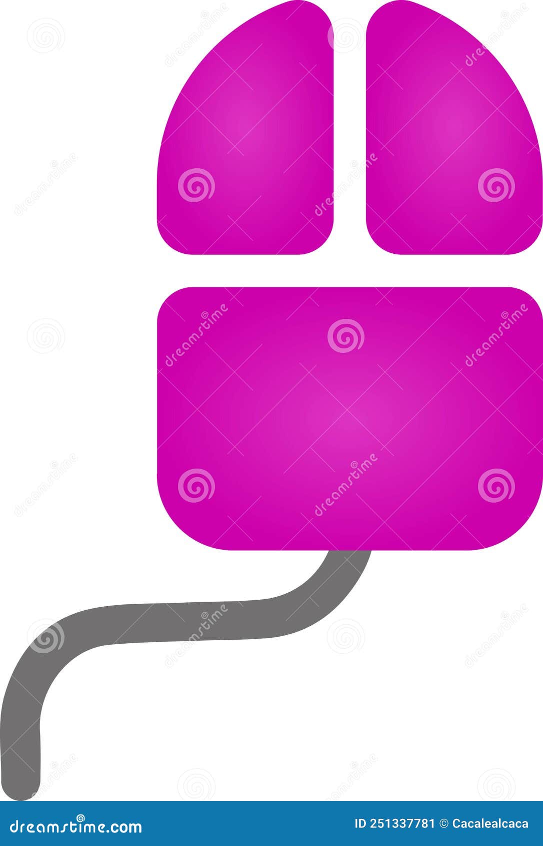The Drawing of a Pink Computer Mouse, a Hardware Input Device Used by ...