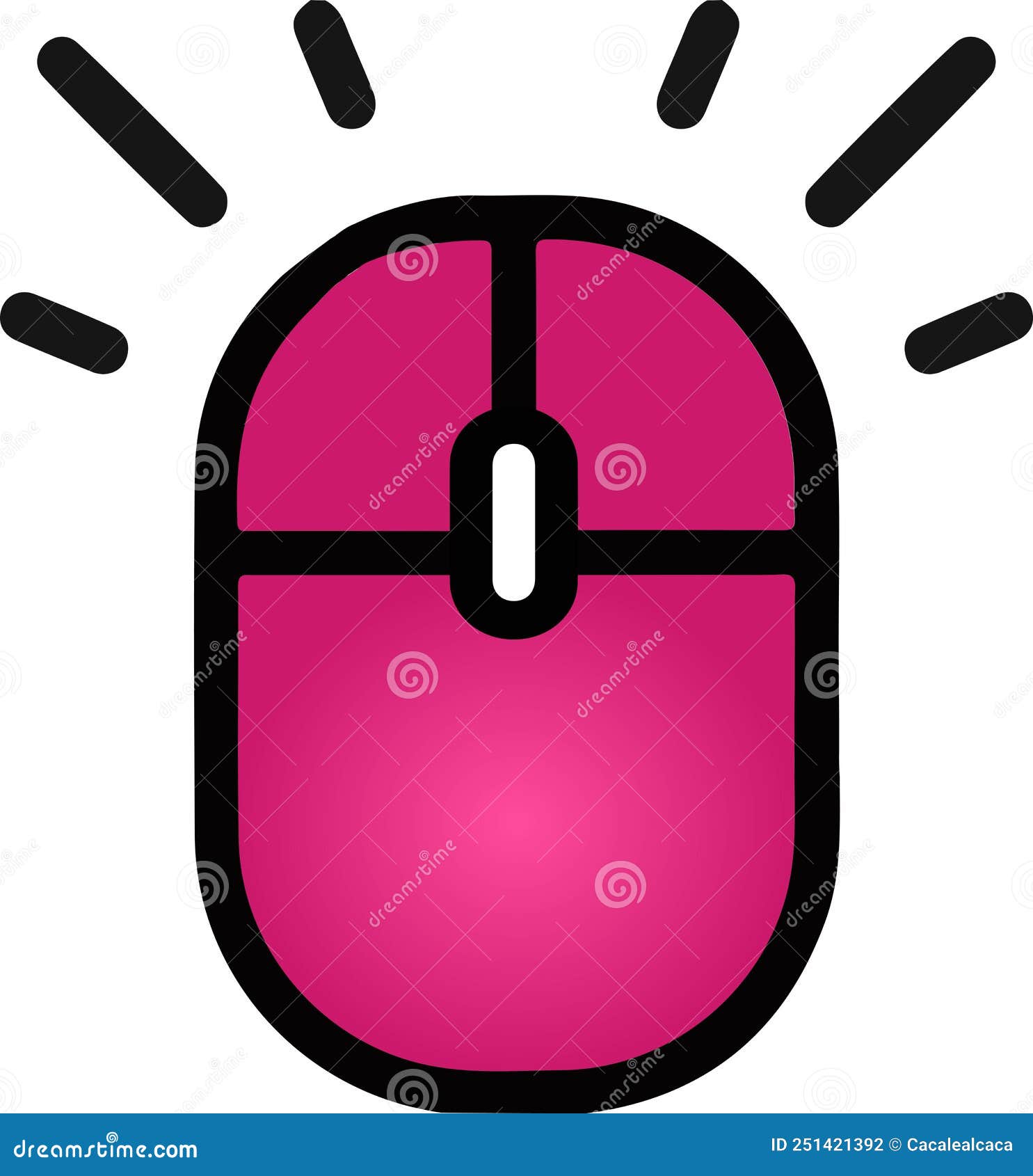 The Drawing of a Pink Computer Mouse, a Hardware Input Device Used by ...
