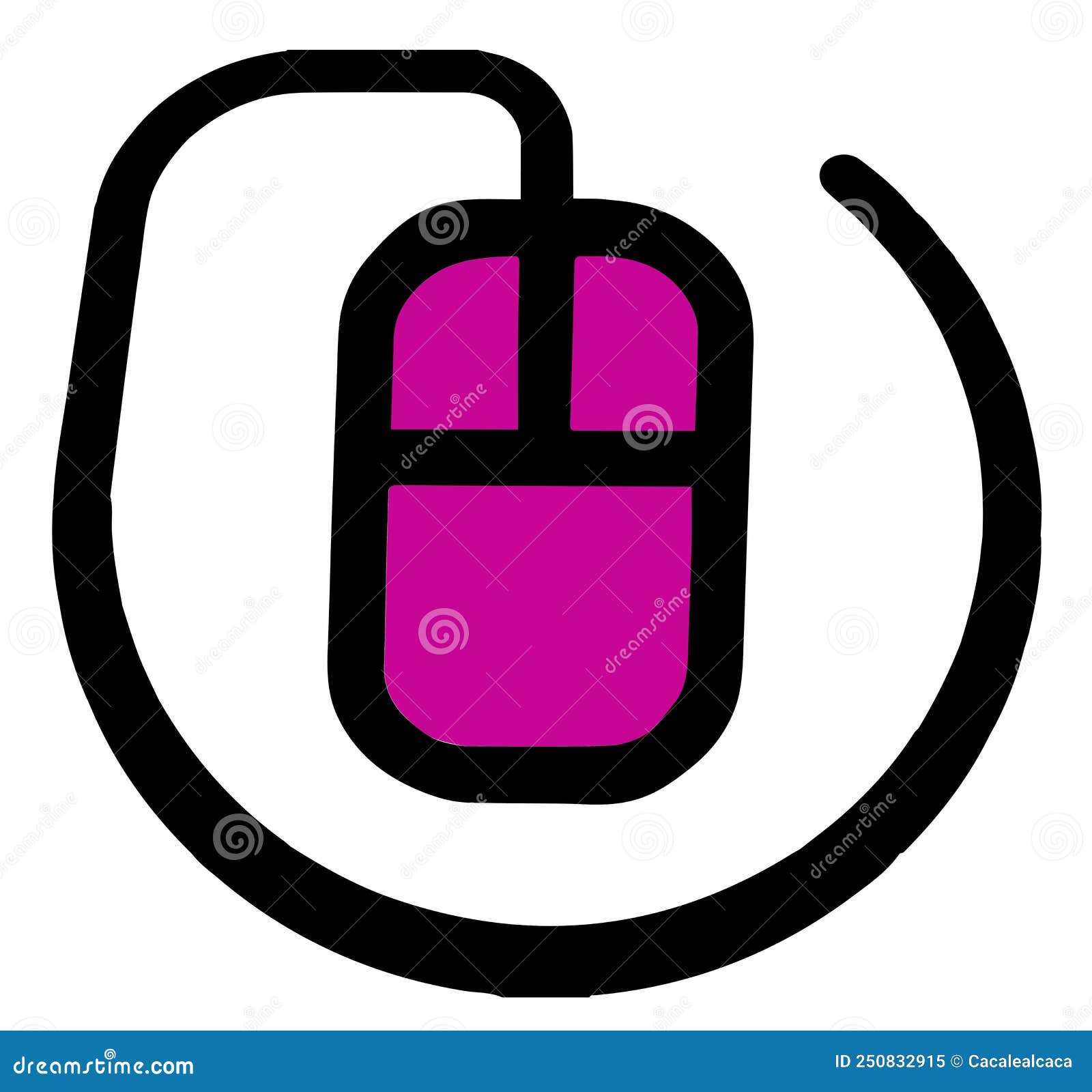 The Drawing of a Pink Computer Mouse, a Small Hardware Input Device ...