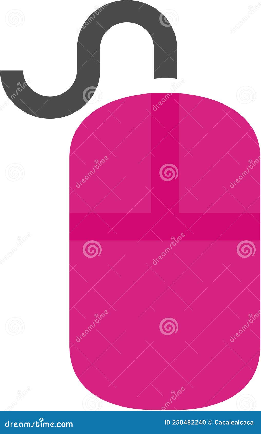 The Drawing of a Pink Computer Mouse, a Small Hardware Input Device ...