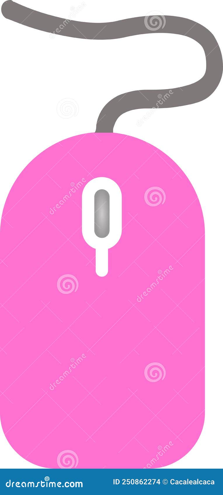 The Drawing of a Pink Computer Mouse, a Small Hardware Input Device ...