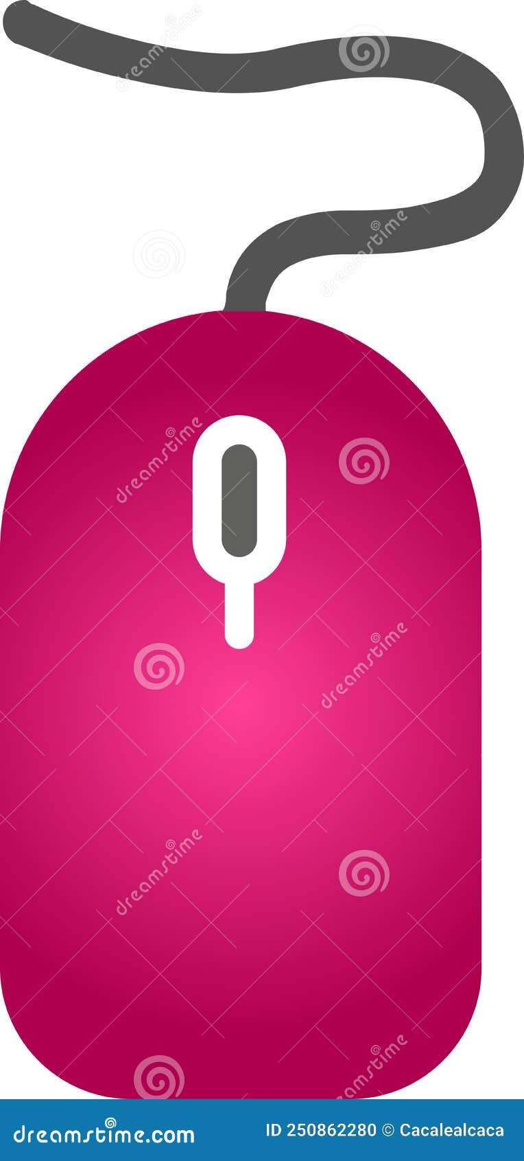 The Drawing of a Pink Computer Mouse, a Small Hardware Input Device ...