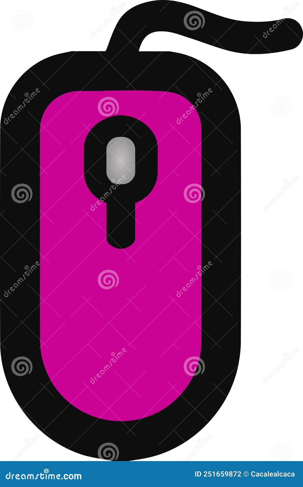 The Drawing of a Pink Computer Mouse, a Small Hardware Input Device ...