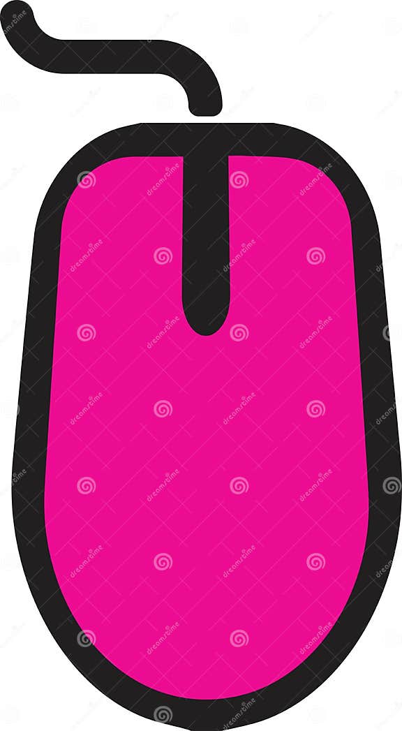 The Drawing of a Pink Computer Mouse, a Small Hardware Input Device ...