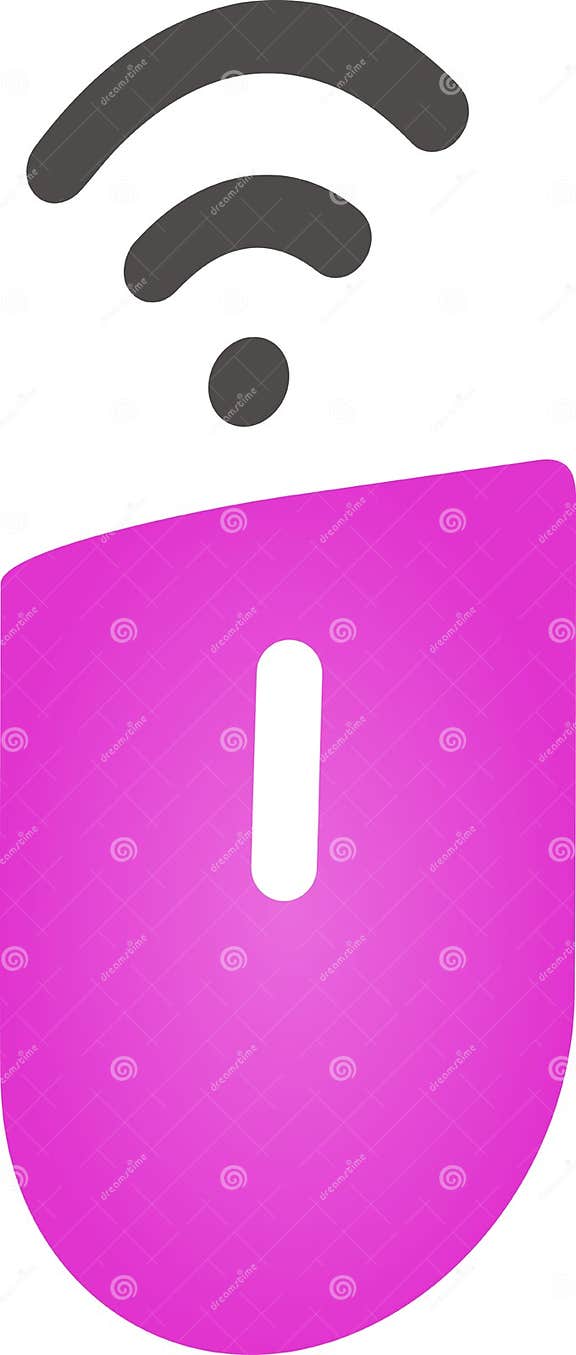 The Drawing of a Pink Computer Mouse, a Small Hardware Input Device ...