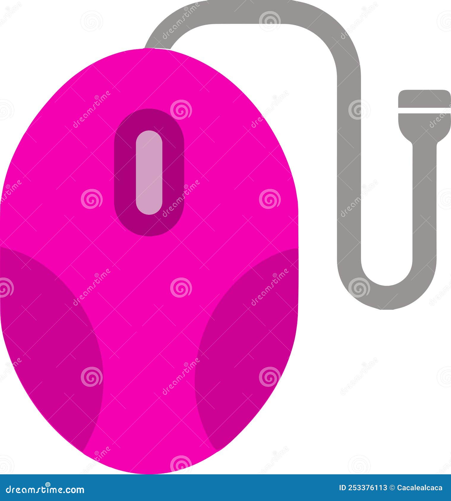 The Drawing of a Pink Computer Mouse, a Small Hardware Input Device ...