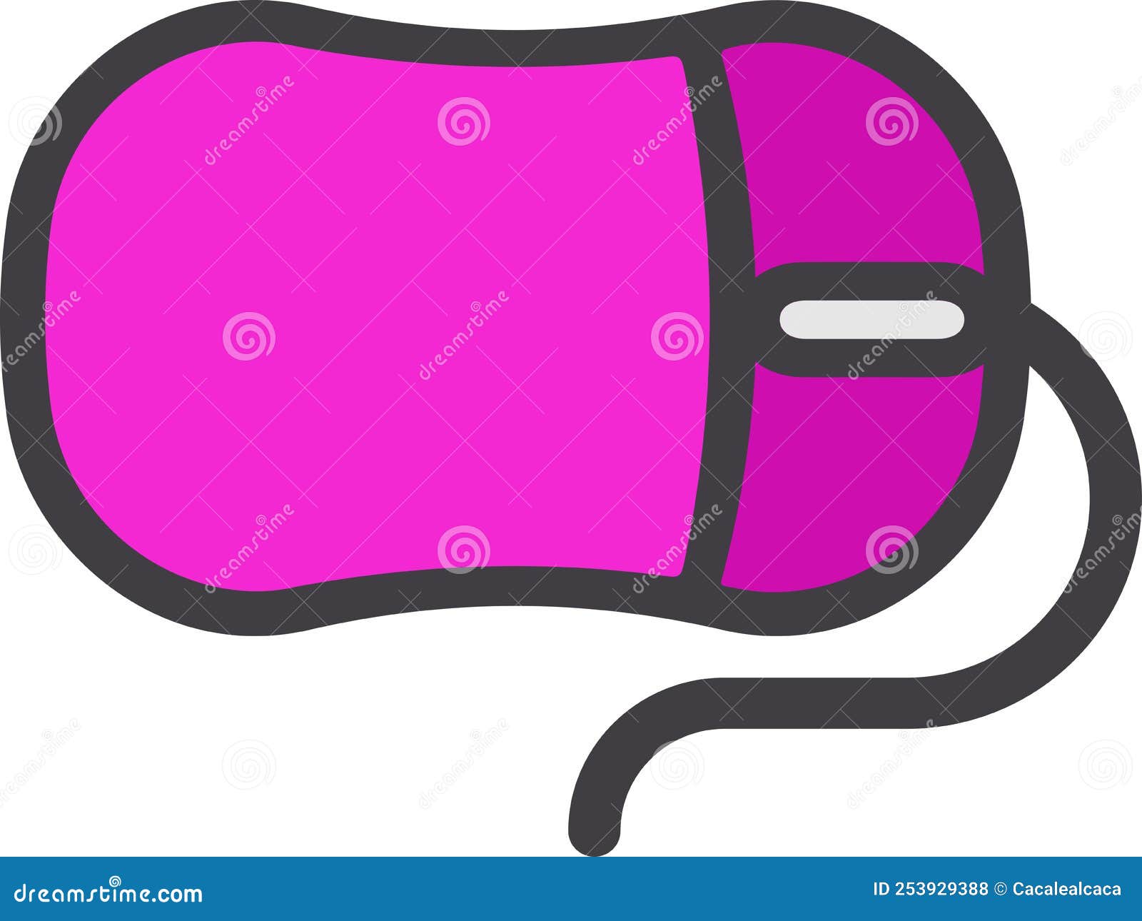 The Drawing of a Pink Computer Mouse, a Small Hardware Input Device ...