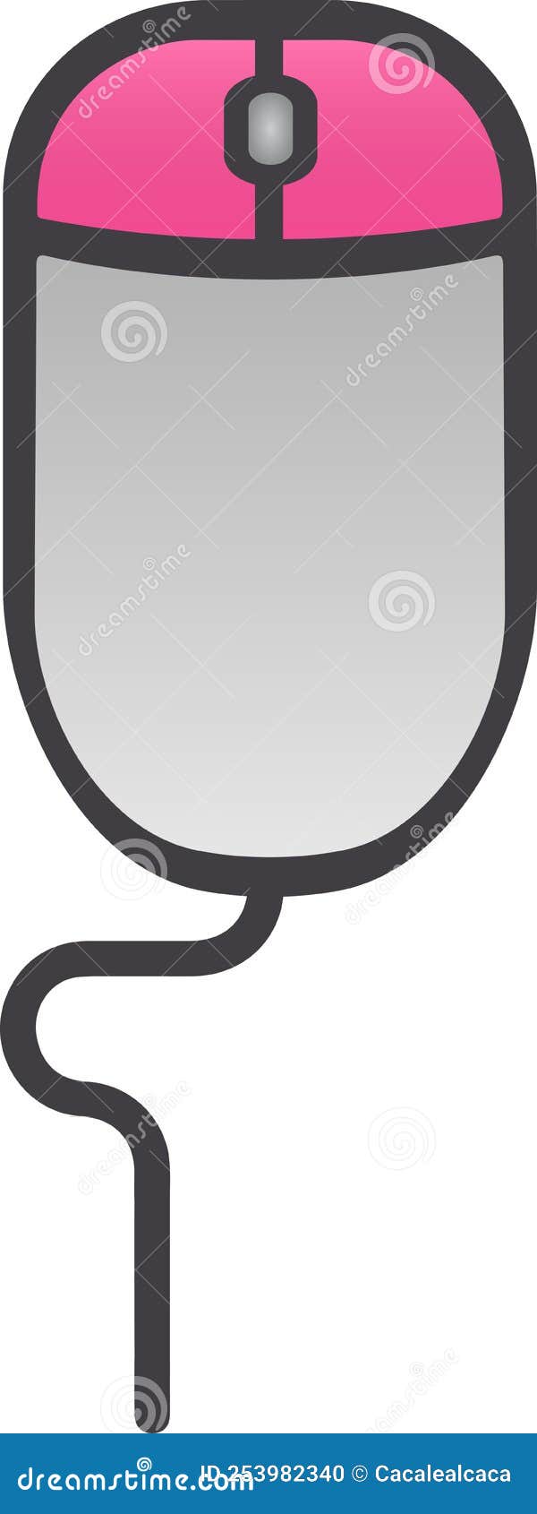 The Drawing of a Pink Computer Mouse, a Small Hardware Input Device ...